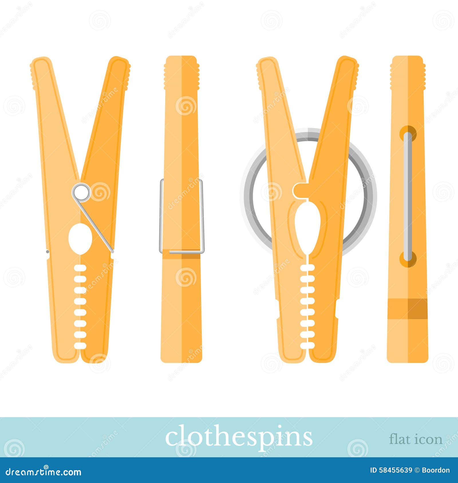Wood Clothespin Classic. Outline Only. Cartoon Vector | CartoonDealer ...