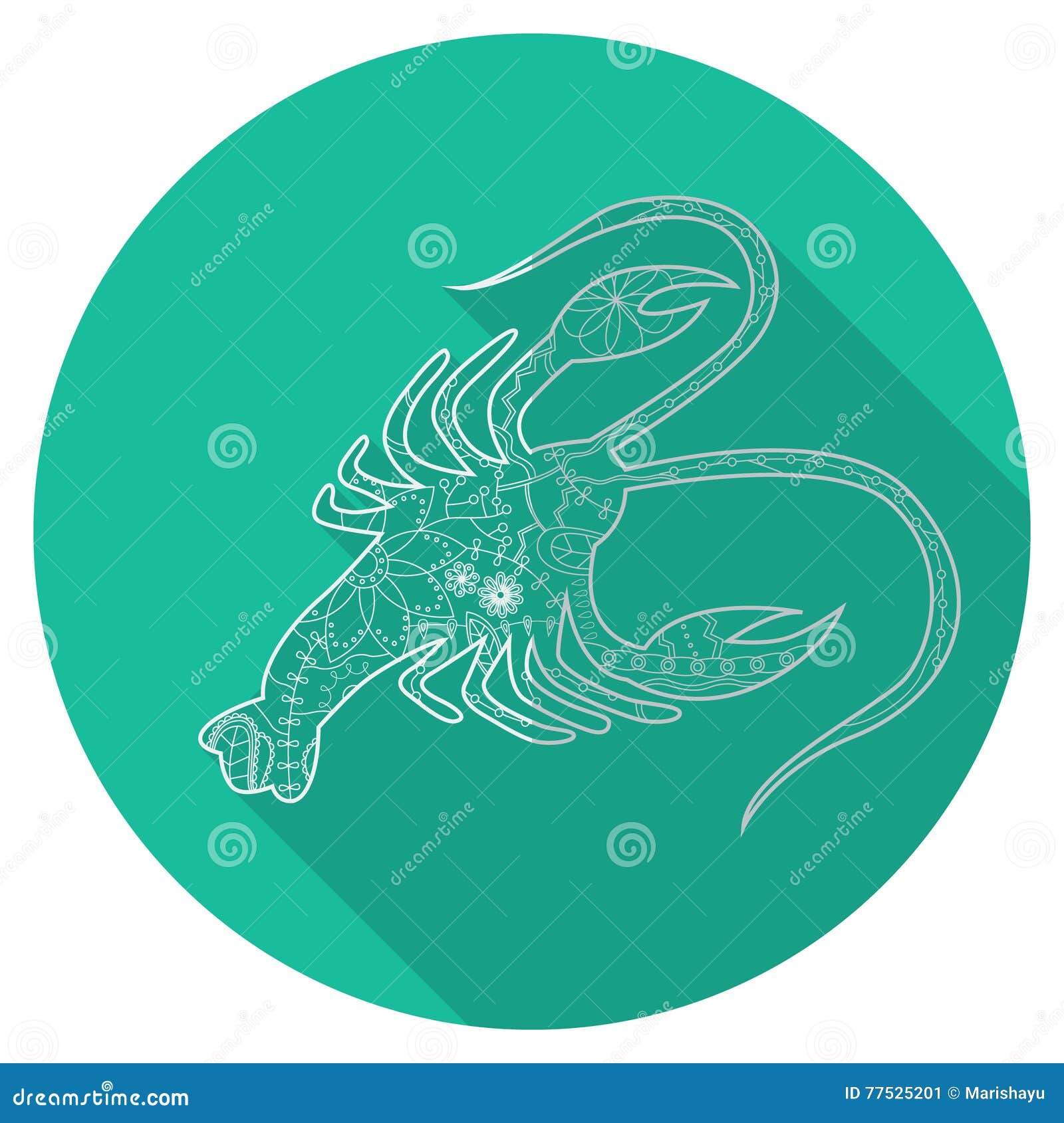 Flat Icon Of Zodiac Sign Cancer Stock Vector Illustration Of Vector