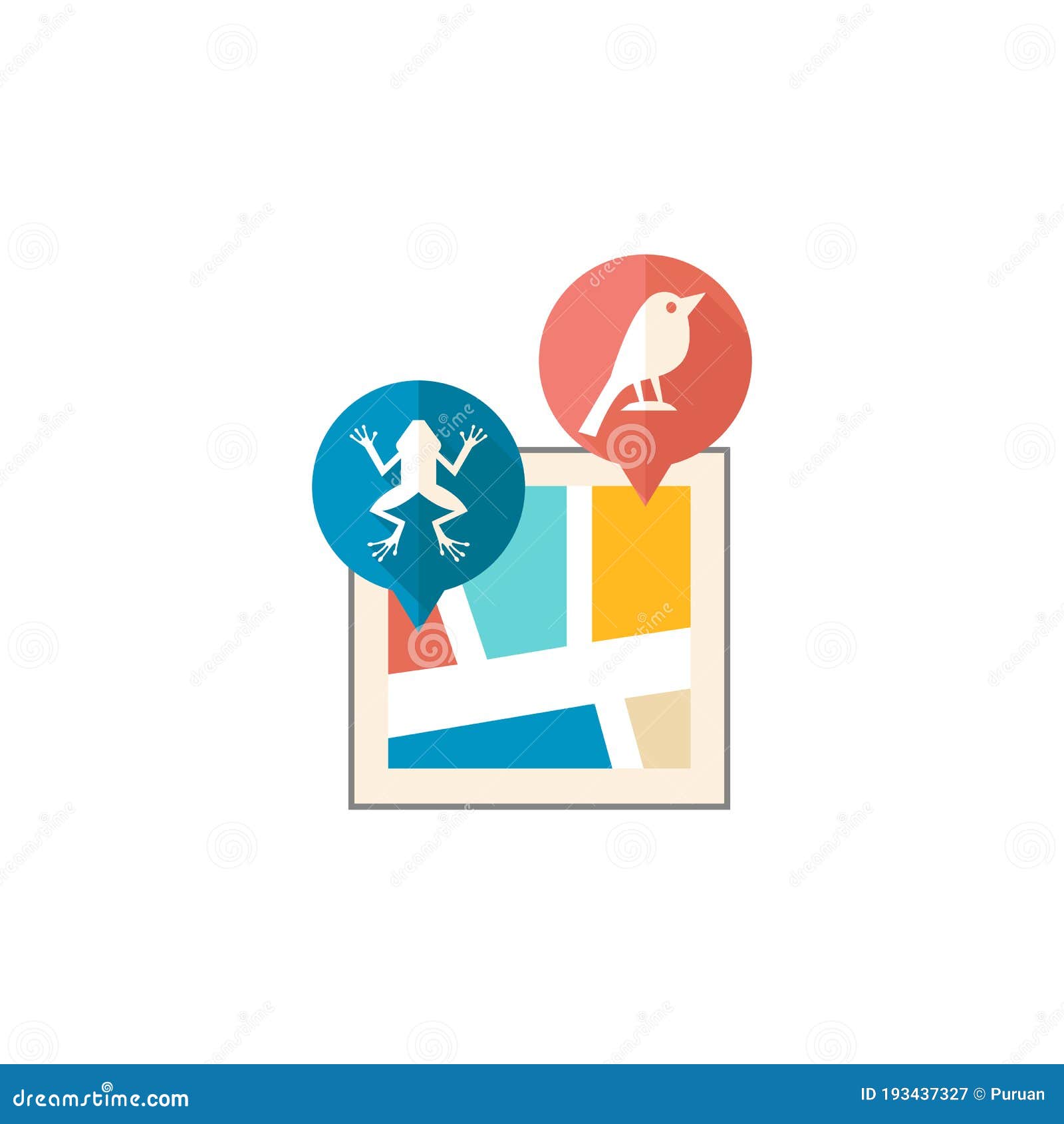 Flat icon - Zoo map stock vector. Illustration of destination - 193437327