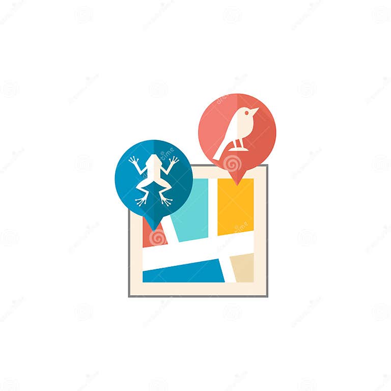Flat icon - Zoo map stock vector. Illustration of destination - 193437327