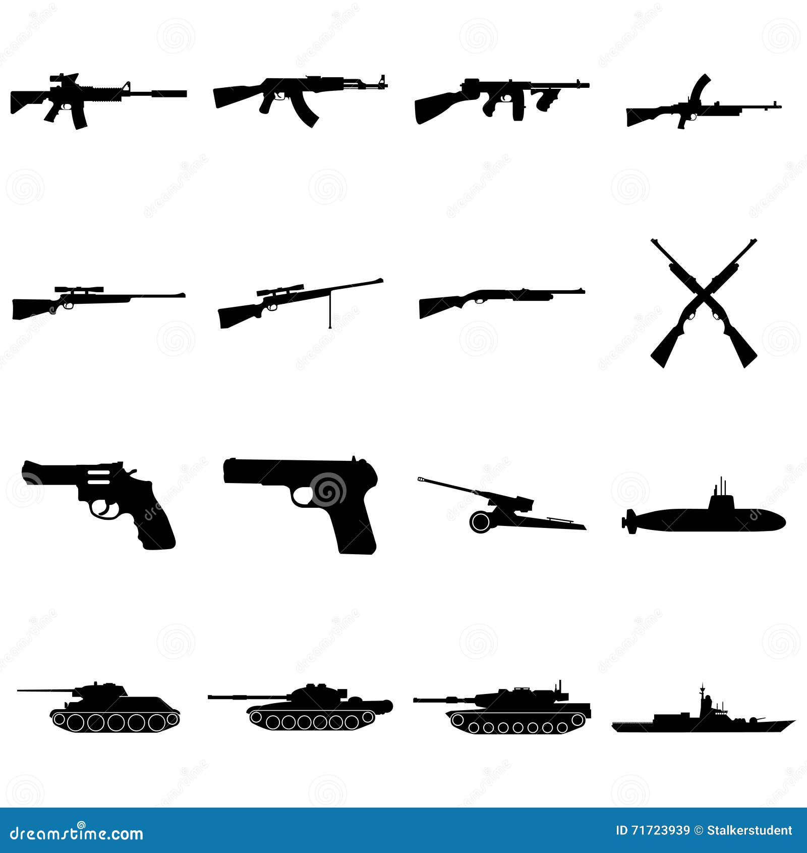 Flat Icons - Army stock illustration. Illustration of bullet - 71723939