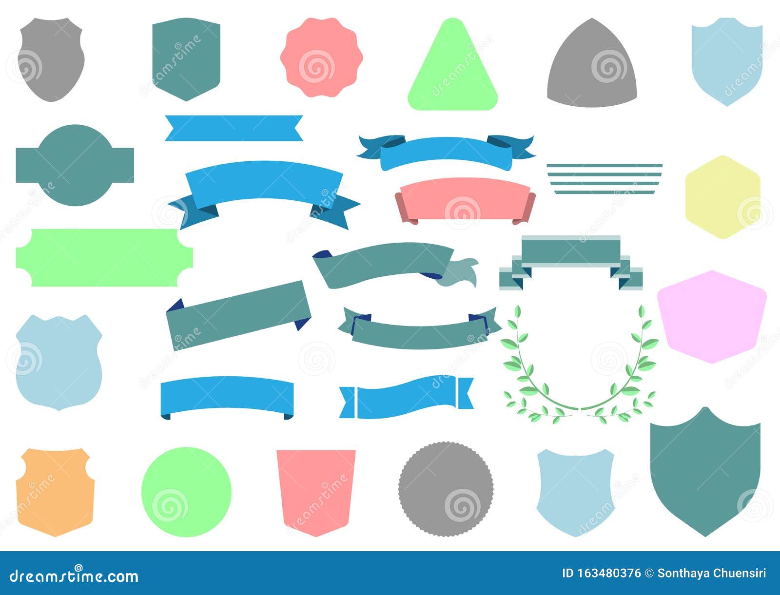 Flat Icons for Badge Design Set,vector Illustrations Stock Vector ...