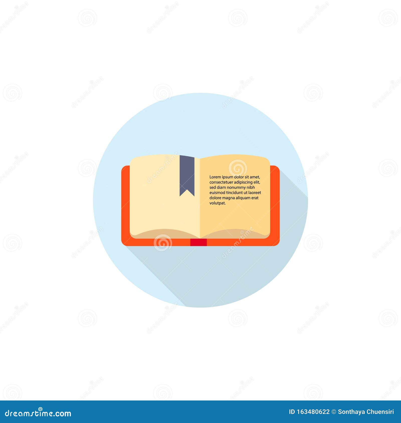 Flat Icons for Book and Shadow. Vector Illustrations Stock Vector ...