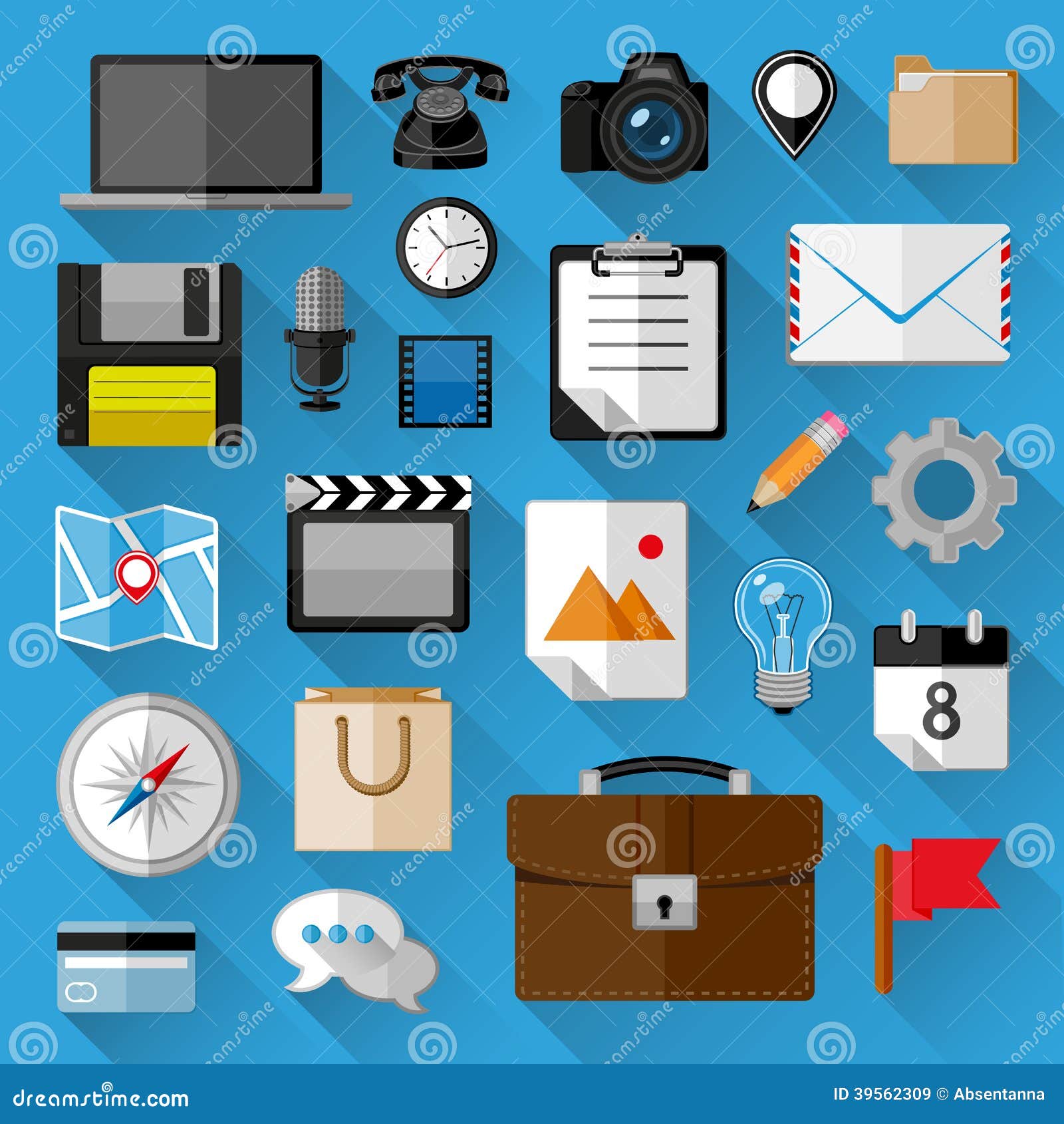 Flat icons bundle stock vector. Illustration of isolated - 39562309