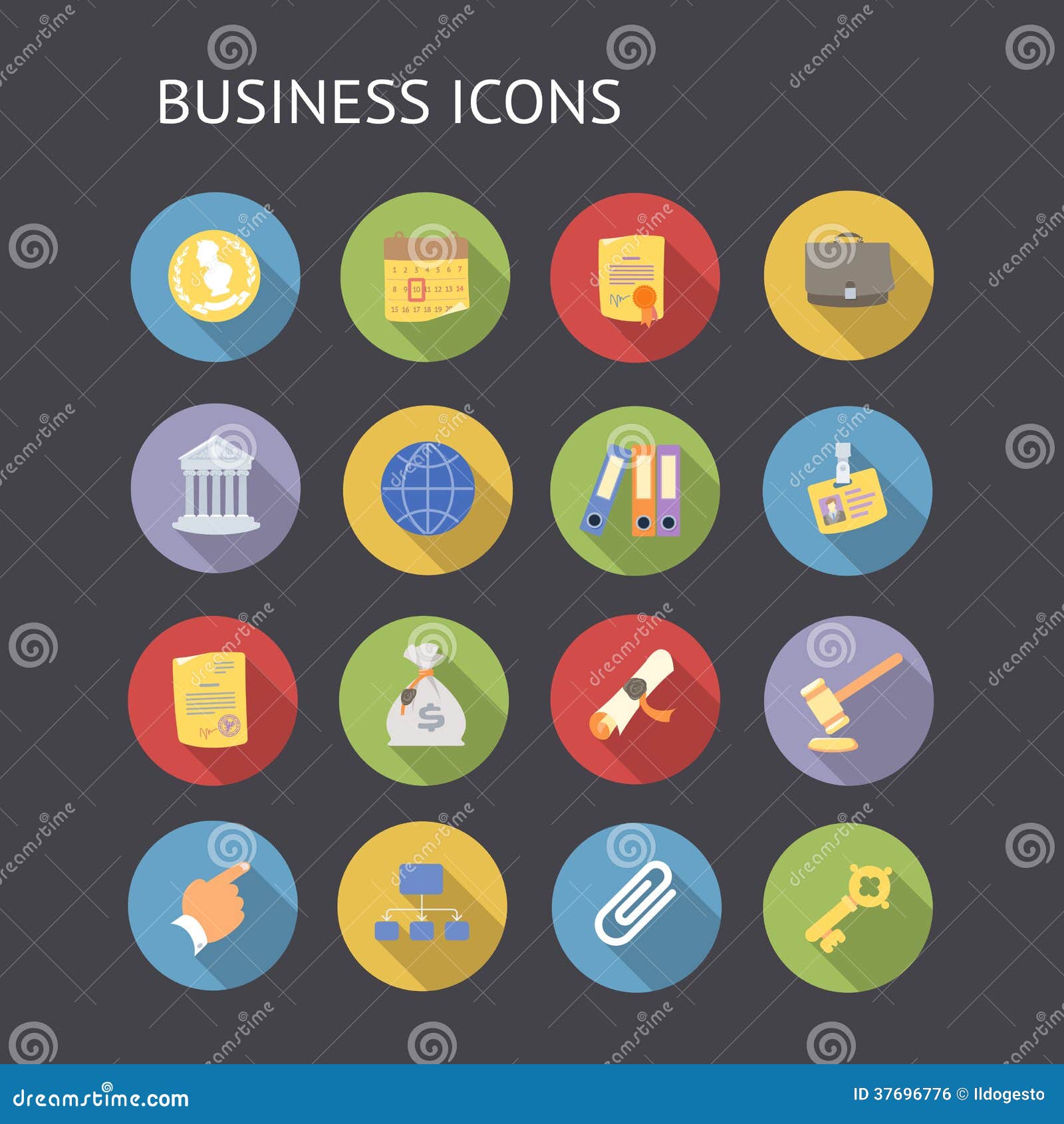 Flat Icons for Business and Finance Stock Vector - Illustration of ...