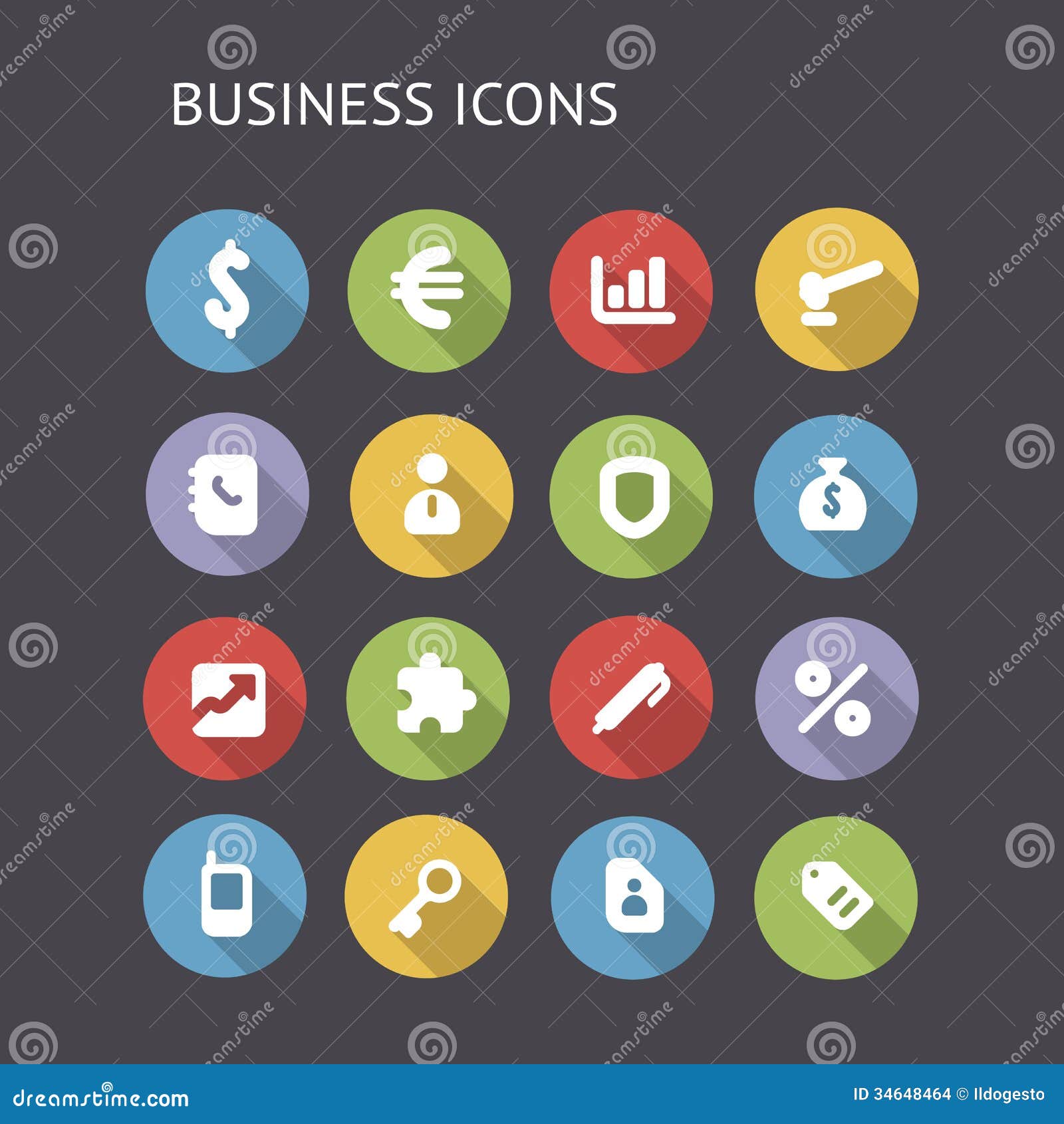 Flat Icons for Business stock vector. Illustration of infographics ...