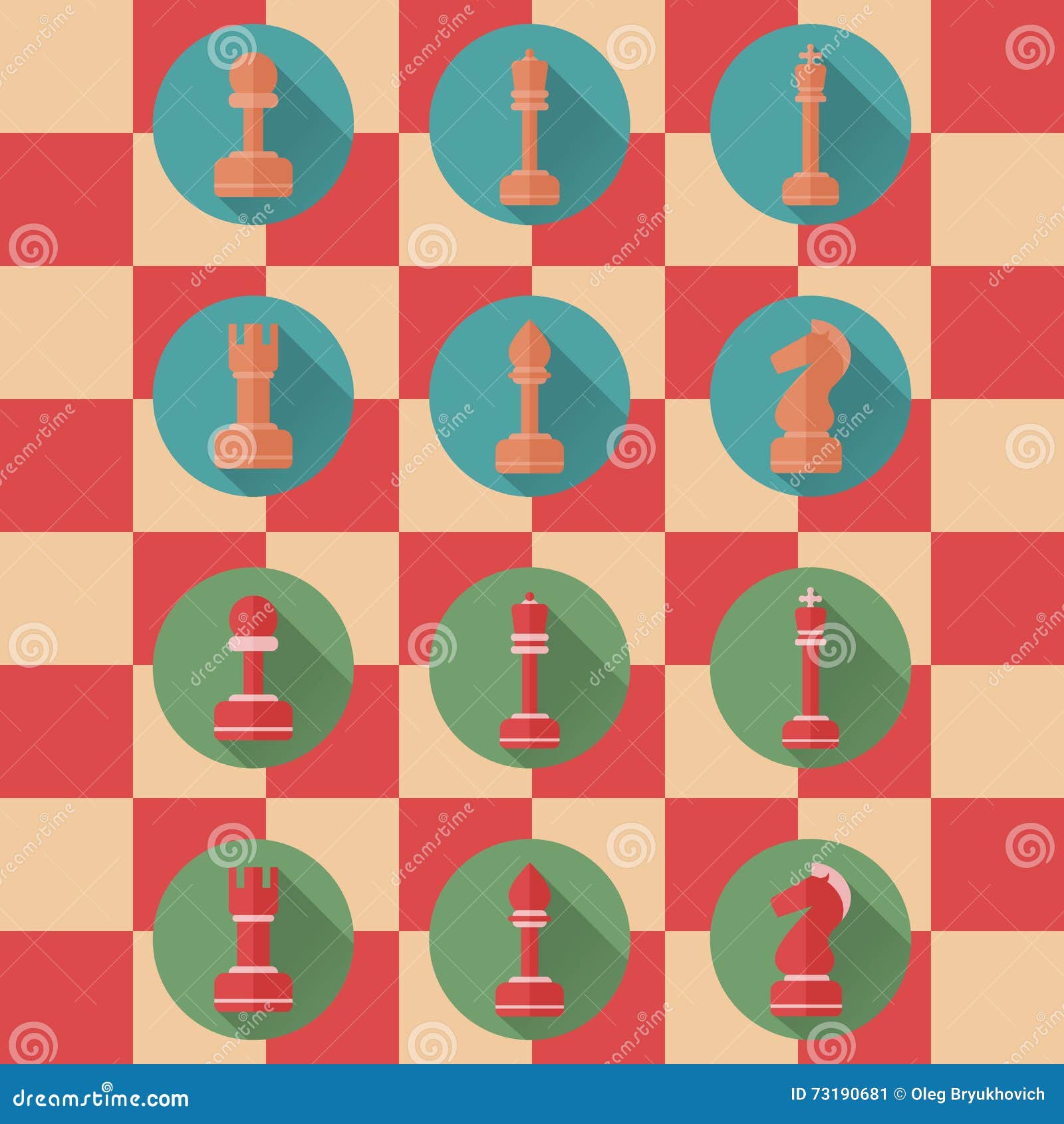 Flat Icons of Chess Figures Stock Vector - Illustration of king ...