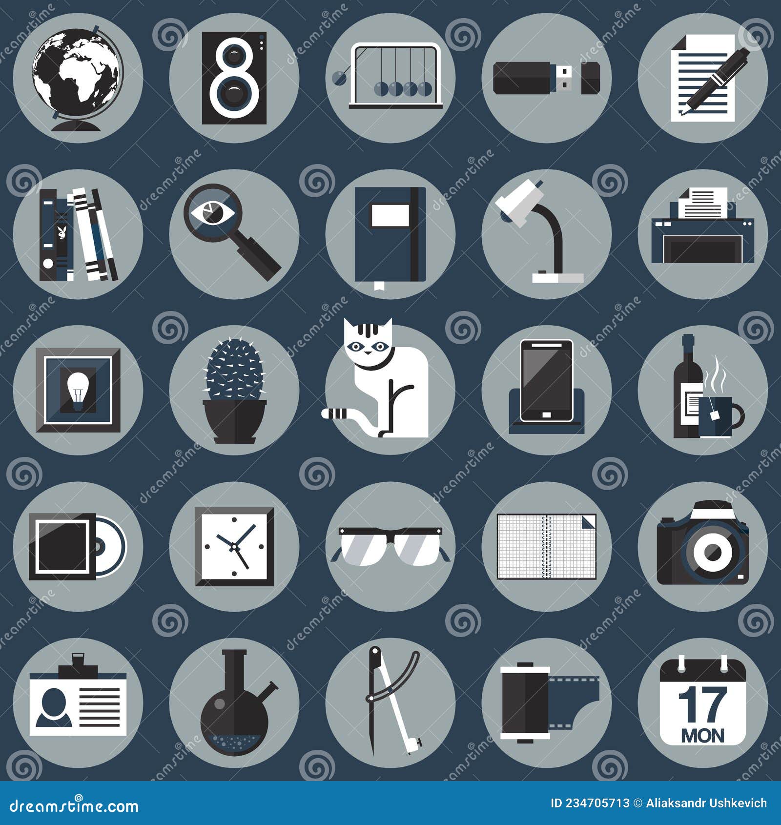 Flat Icons Design Modern Vector Stock Vector - Illustration of business ...