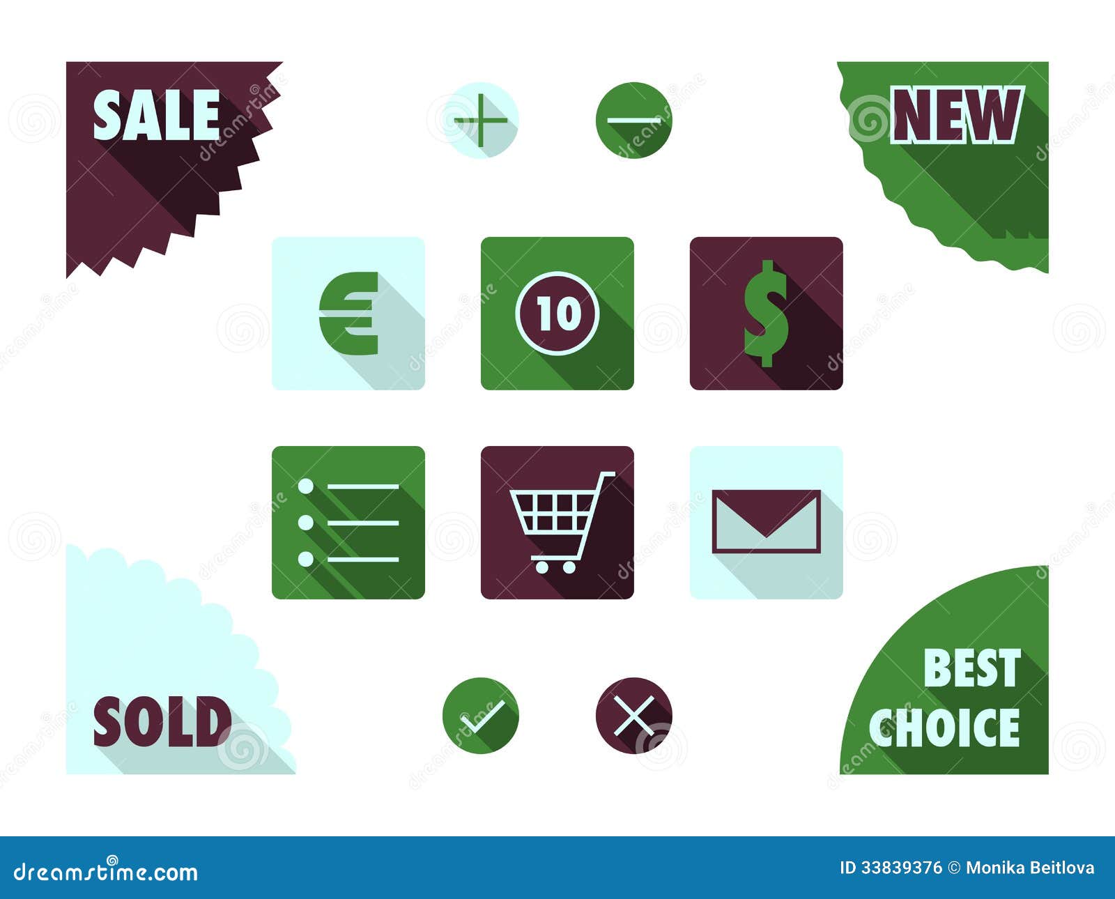 Flat Ui Kit Eshop Design Icons Vector Illustration | CartoonDealer.com ...