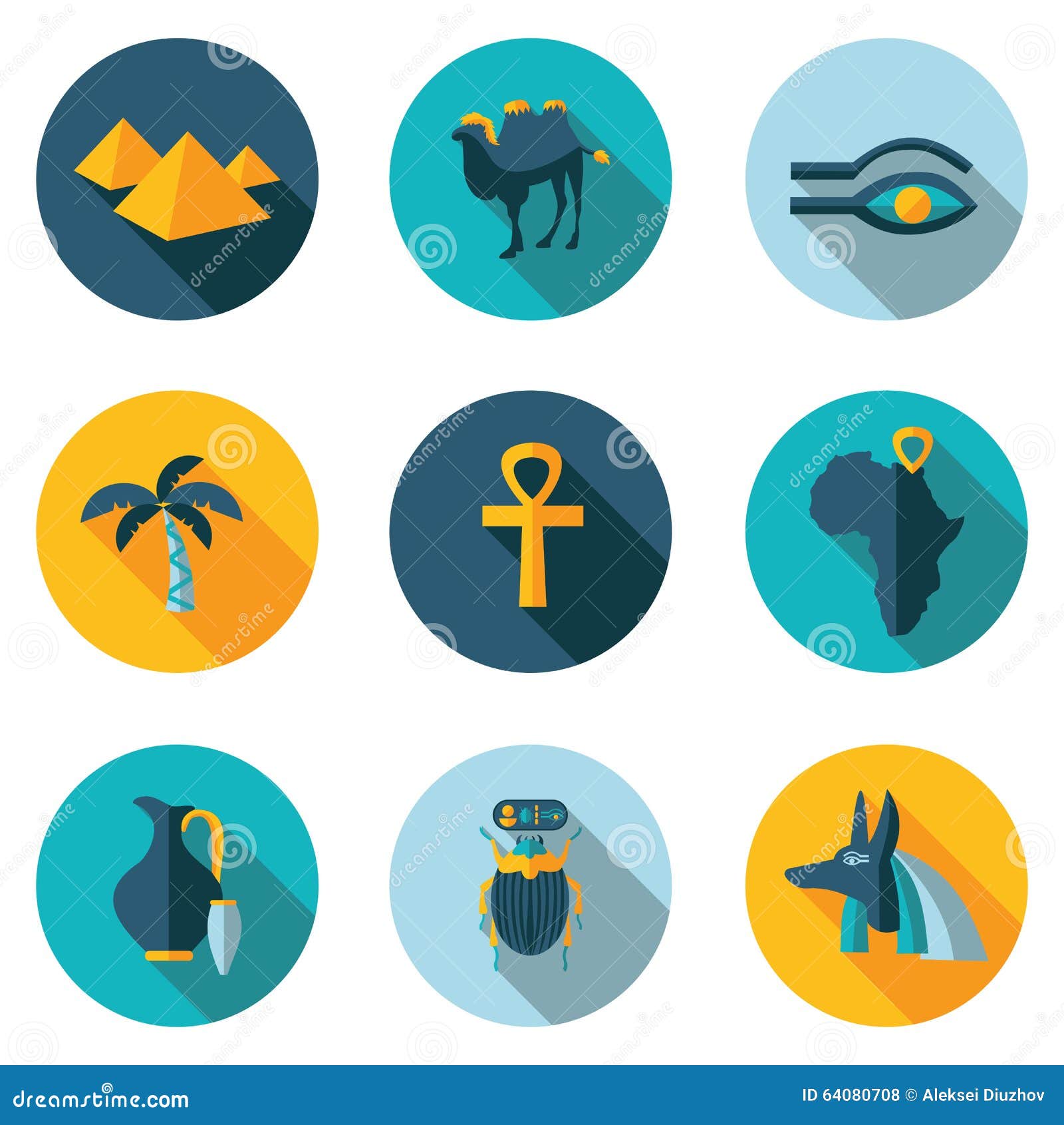 Big Set Icons - 12. Egypt Vector Illustration | CartoonDealer.com #6816872