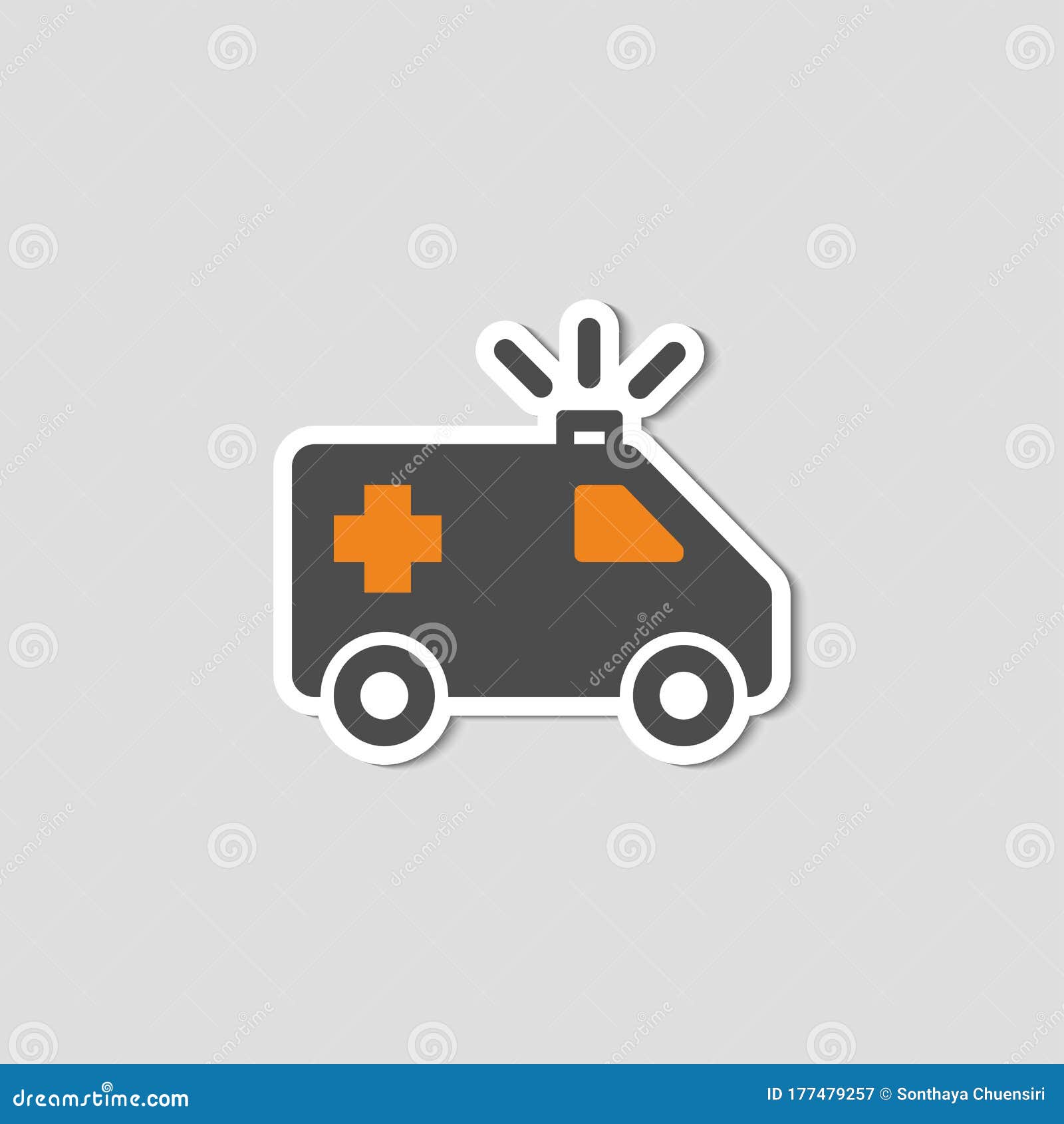 Flat Icons for Emergency Ambulance,sticker,vector Illustrations Stock ...