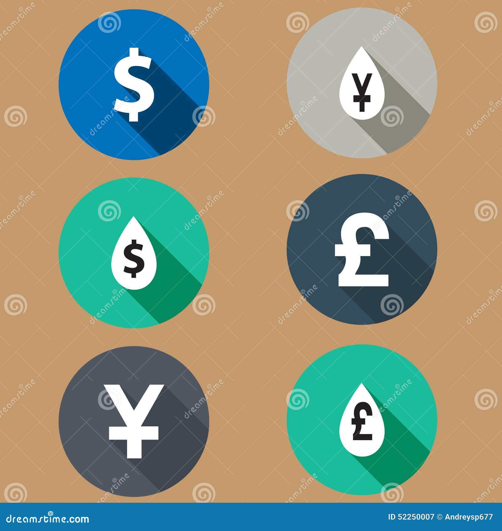 Flat Icons Exchange Rates. Long Shadows Stock Vector - Illustration of ...