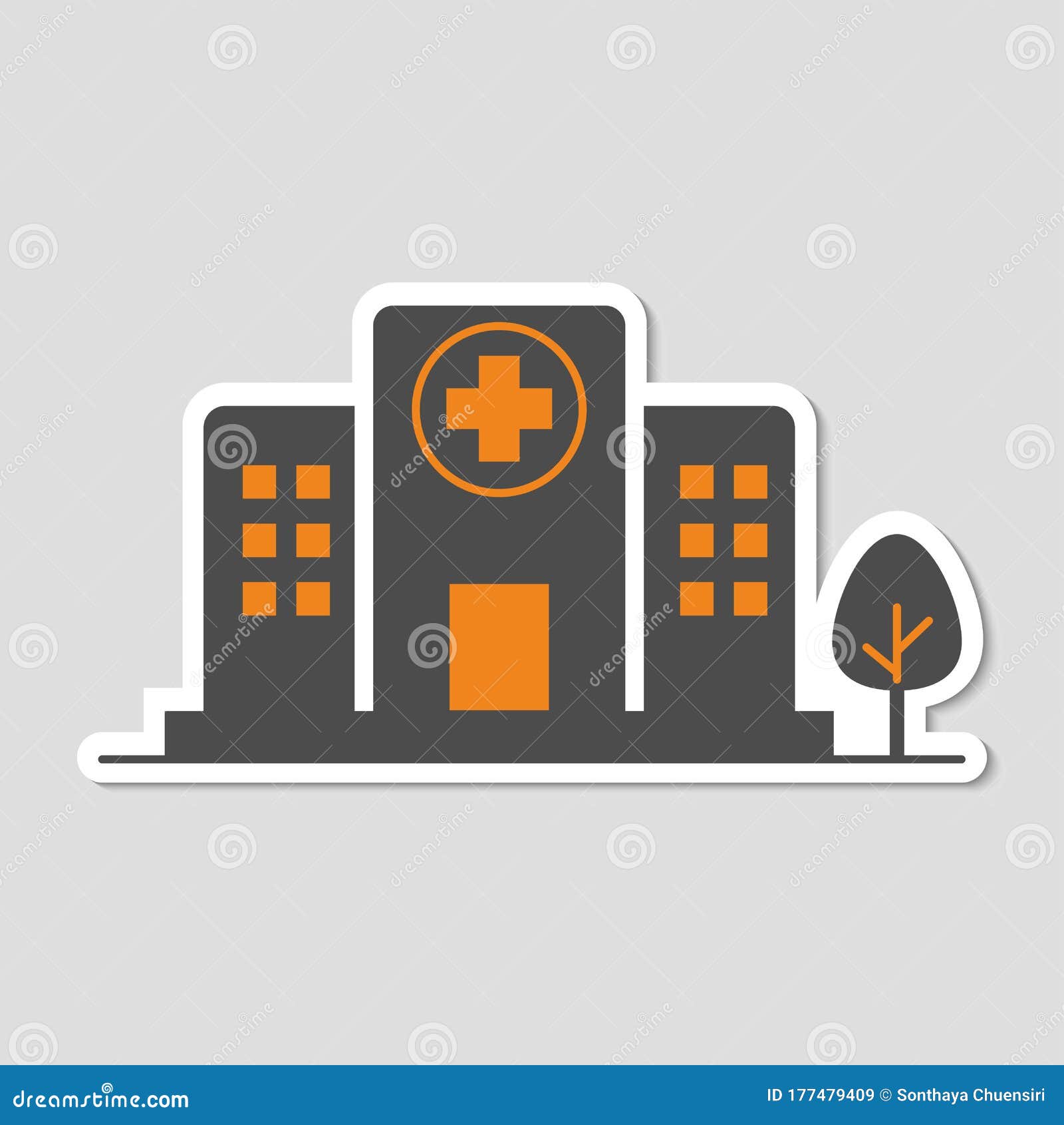 Flat Icons for Hospital Buildings,sticker,vector Illustrations Stock ...
