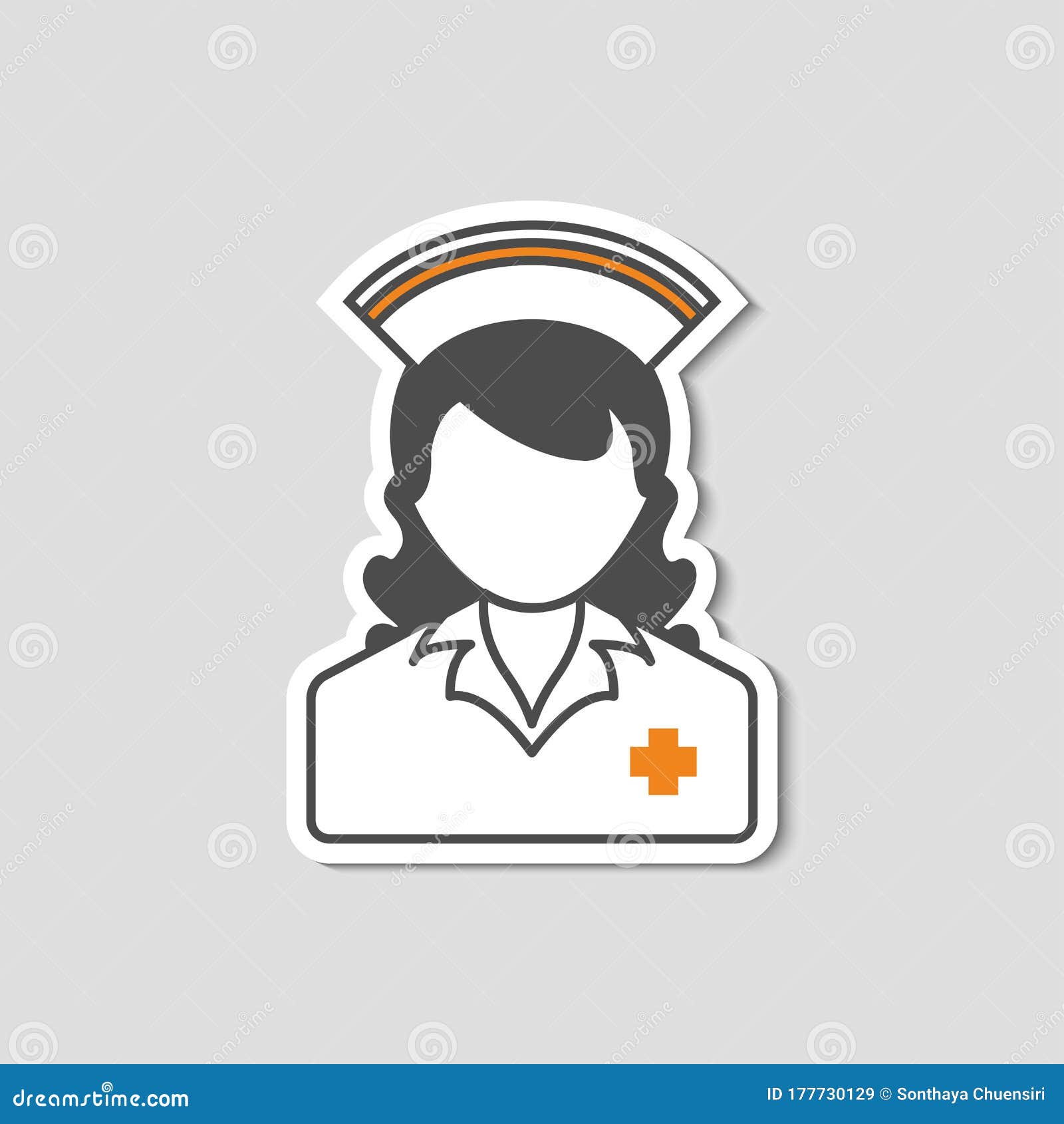 Flat Icons for Nurse,sticker,vector Illustrations Stock Vector ...