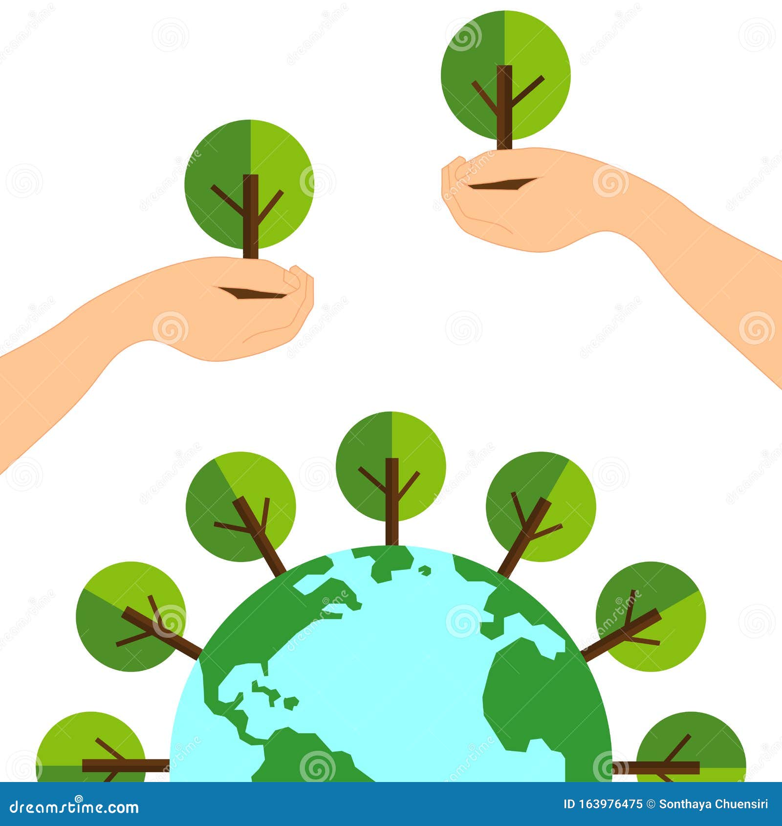 Flat Icons for Save the World,hands,tree,vector Illustrations Stock ...
