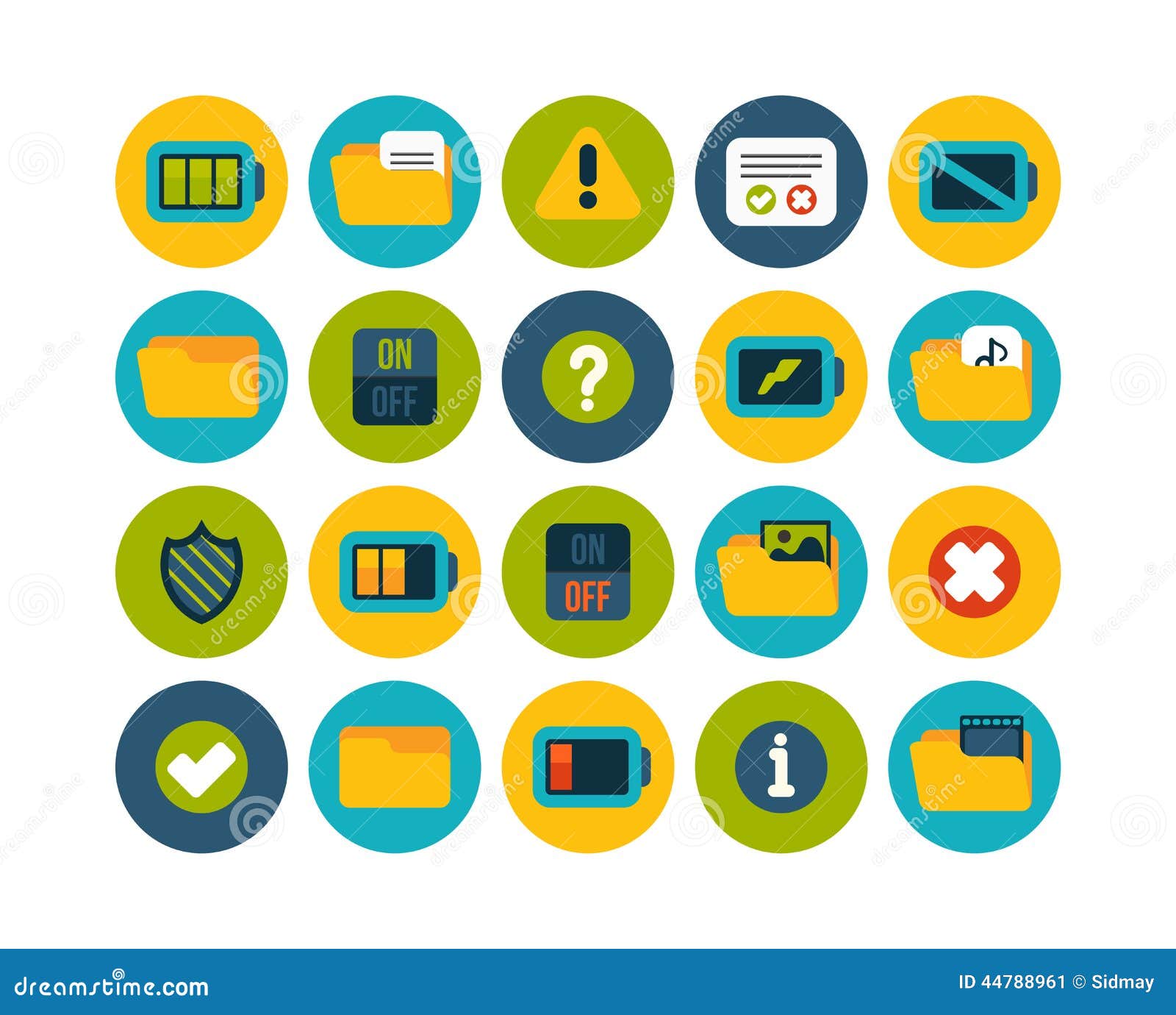 Flat icons set 10 stock vector. Illustration of approve - 44788961