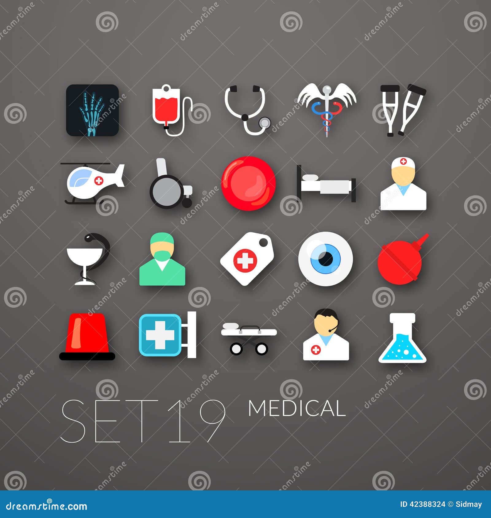 Flat icons set 19 stock vector. Illustration of medication - 42388324