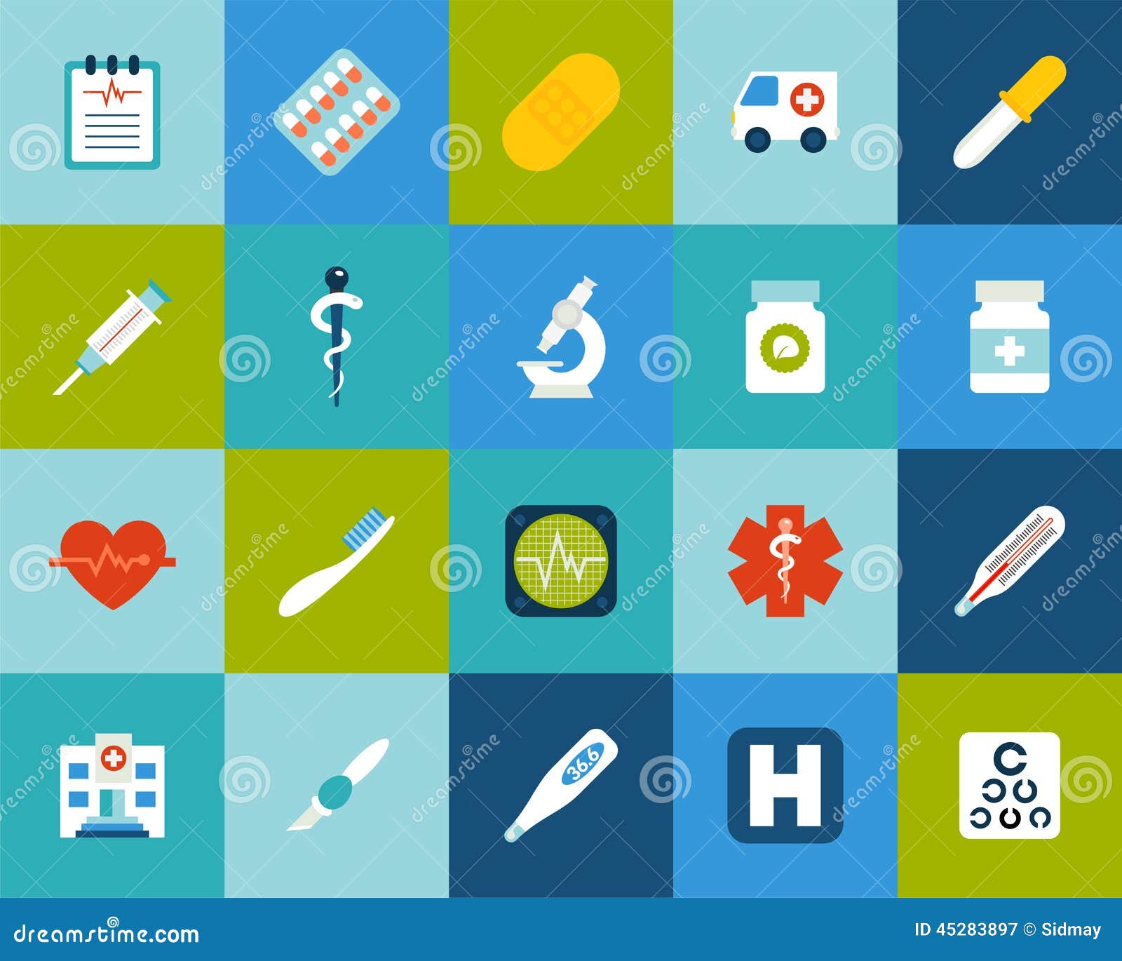 Flat icons set 18 stock vector. Illustration of medical - 45283897