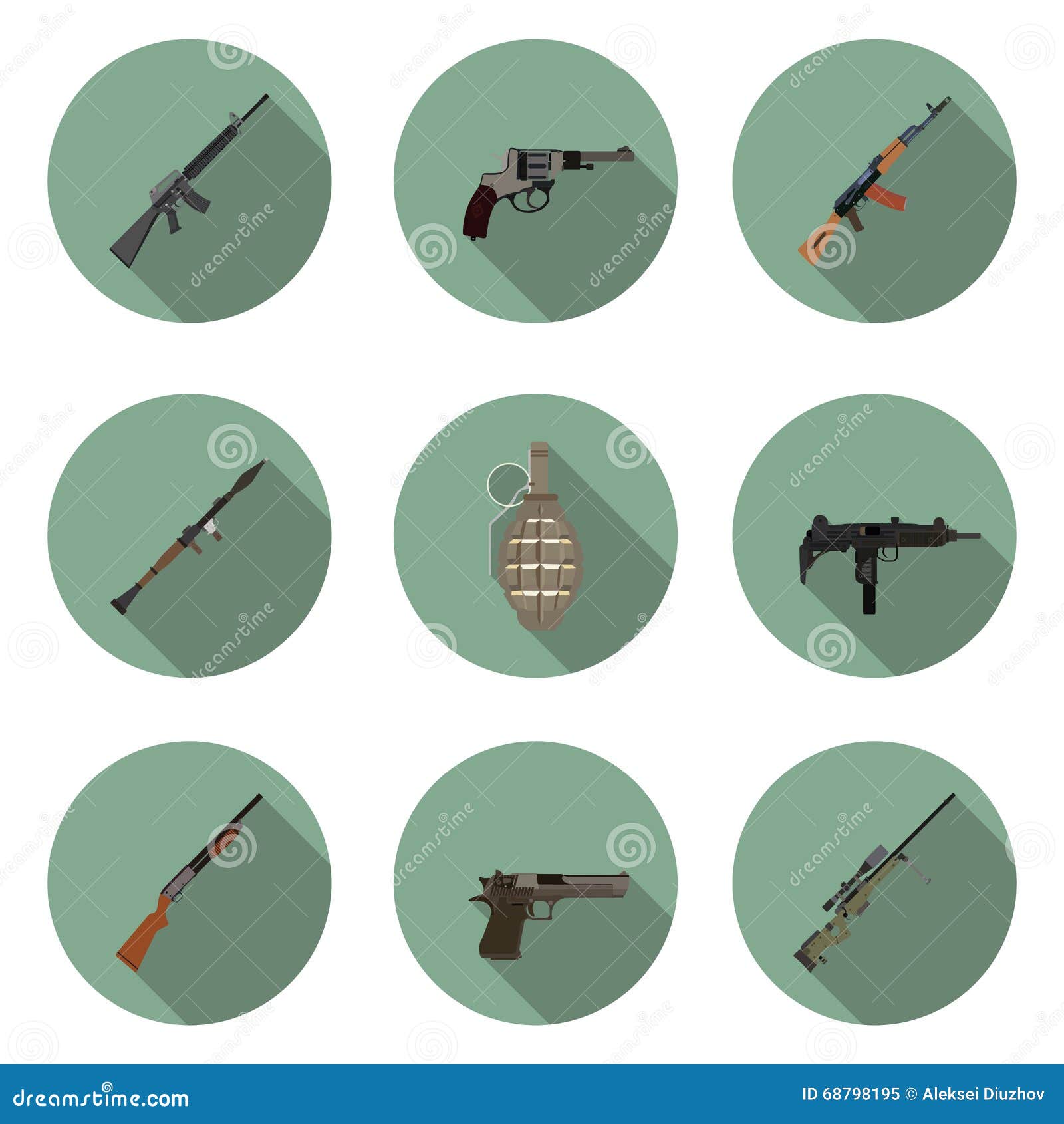 Flat icons set weapons stock illustration. Illustration of design ...
