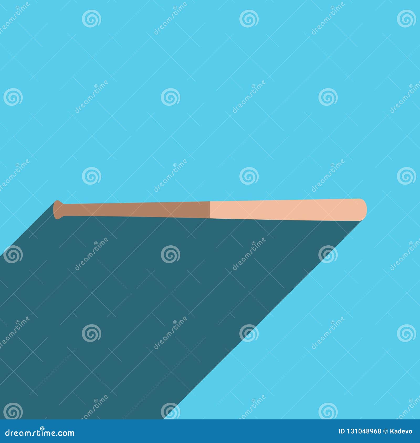 Flat Icons with Shadow of Baseball Bat Stock Vector - Illustration of ...