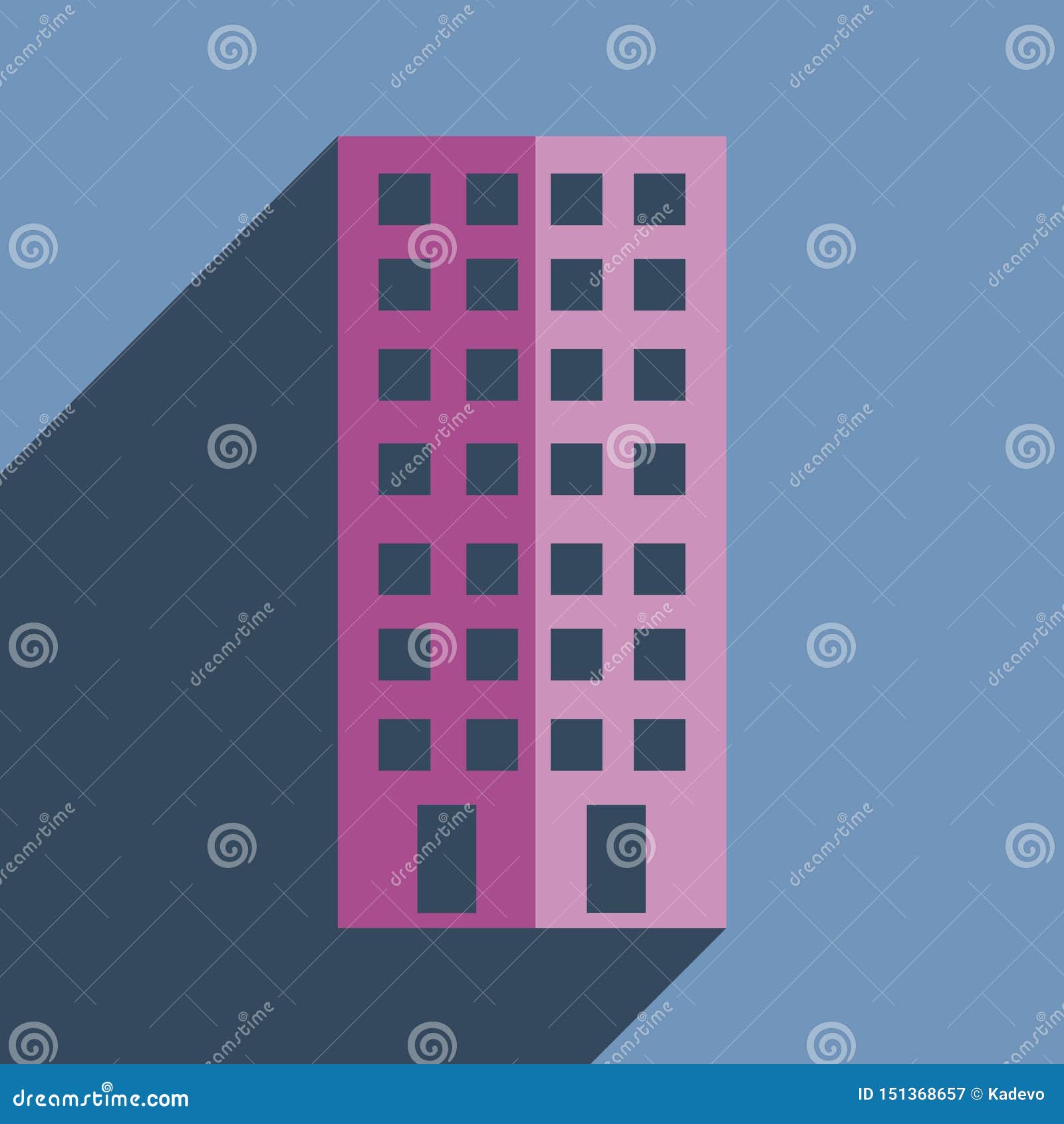 Flat Icons with Shadow of Building Stock Vector - Illustration of ...