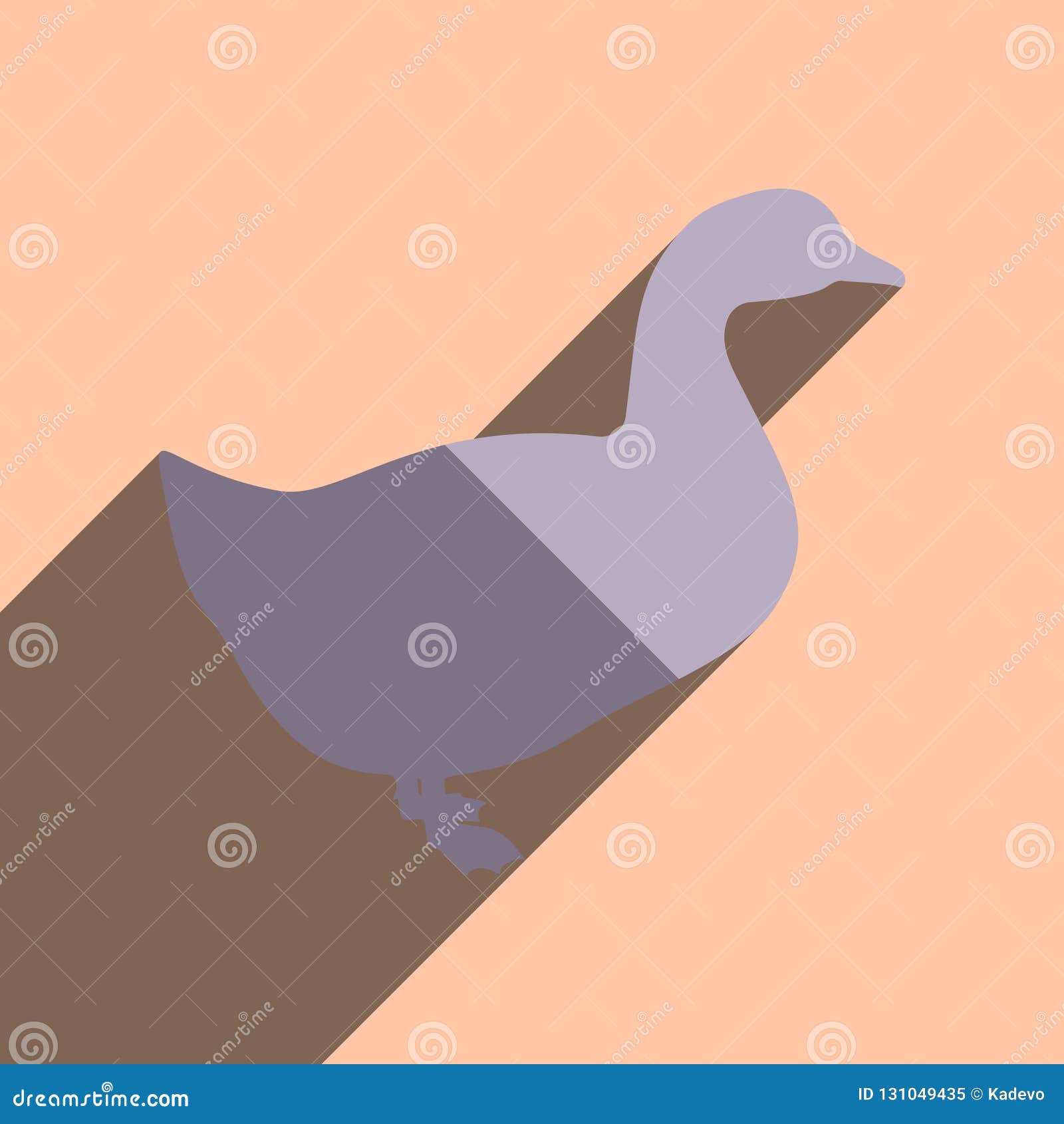 Flat Icons with Shadow of Duck Stock Vector - Illustration of animal ...