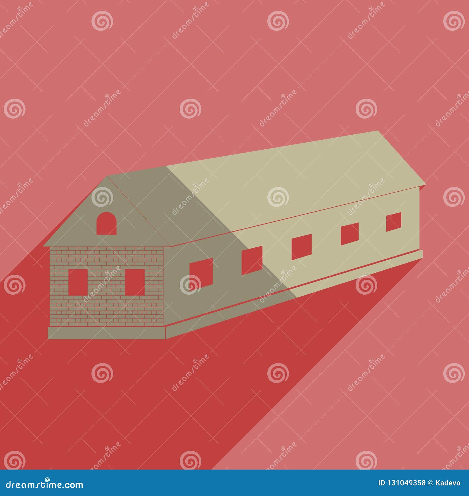 Flat Icons with Shadow of Farm Stock Vector - Illustration of sign ...