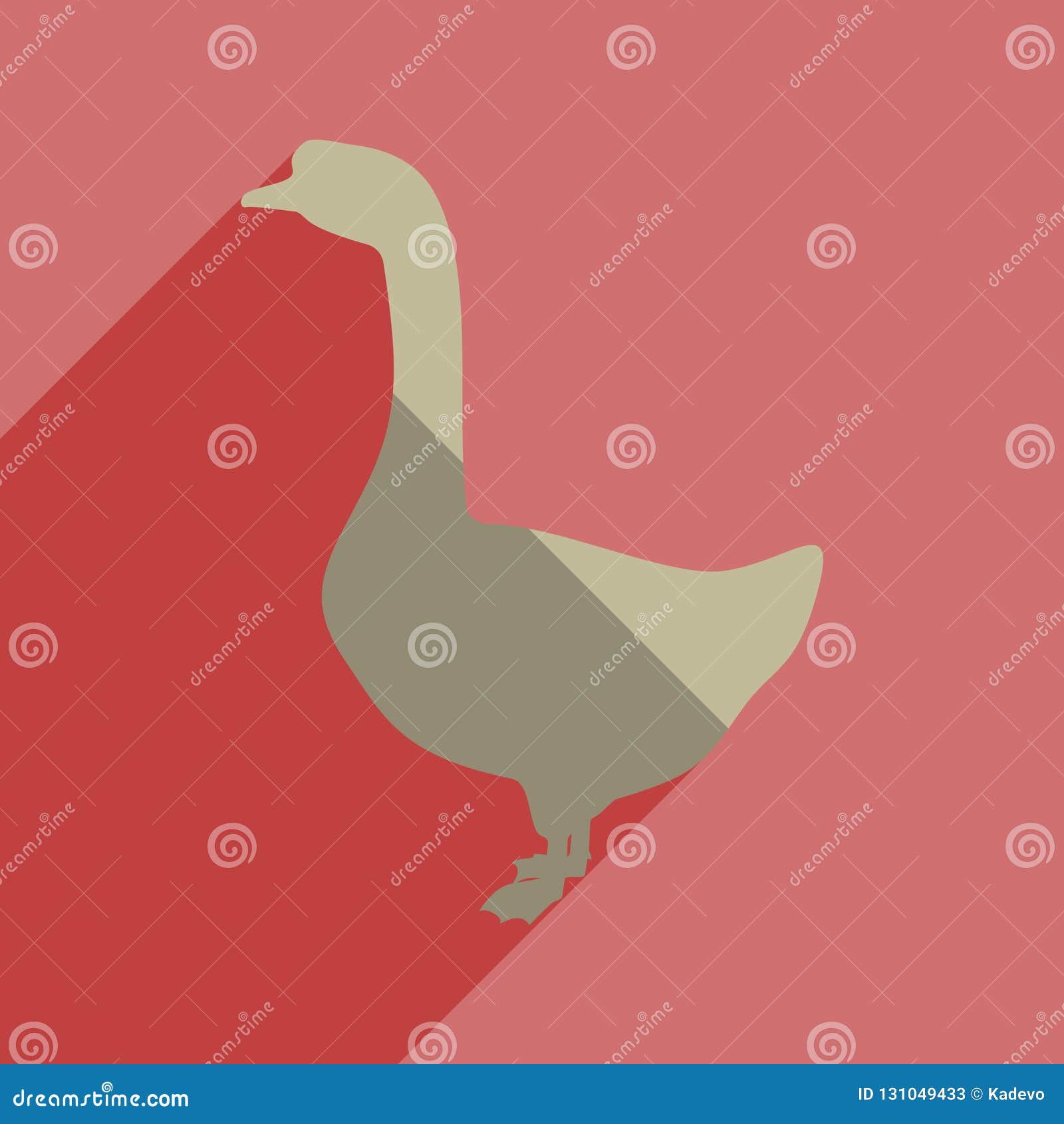 Flat Icons with Shadow of Goose Stock Vector - Illustration of ...