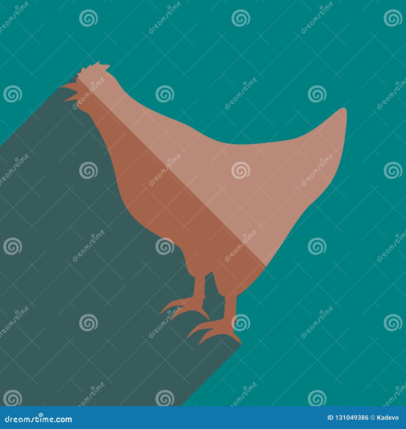 Flat Icons with Shadow of Hen Stock Vector - Illustration of sign, tail ...