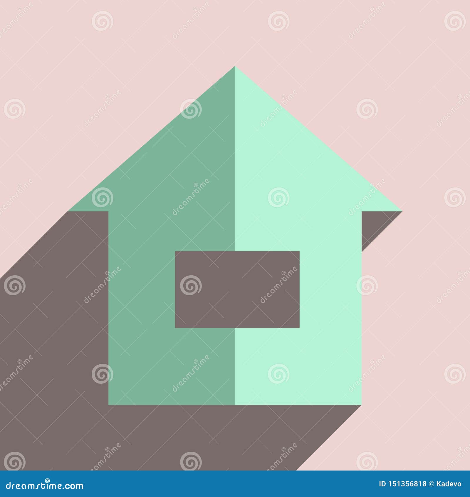 Flat Icons with Shadow of Home Stock Vector - Illustration of facade ...
