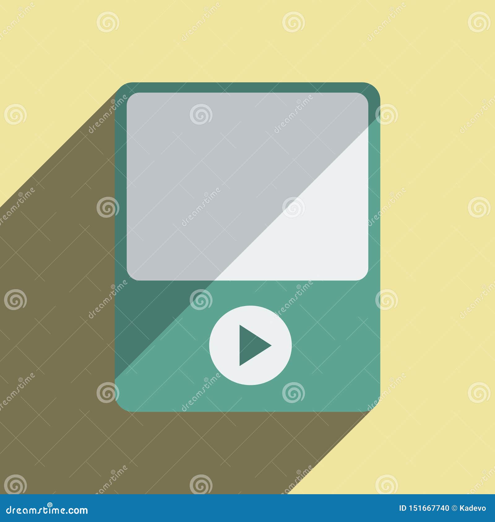 Flat Icons with Shadow of Player Stock Vector - Illustration of sound ...