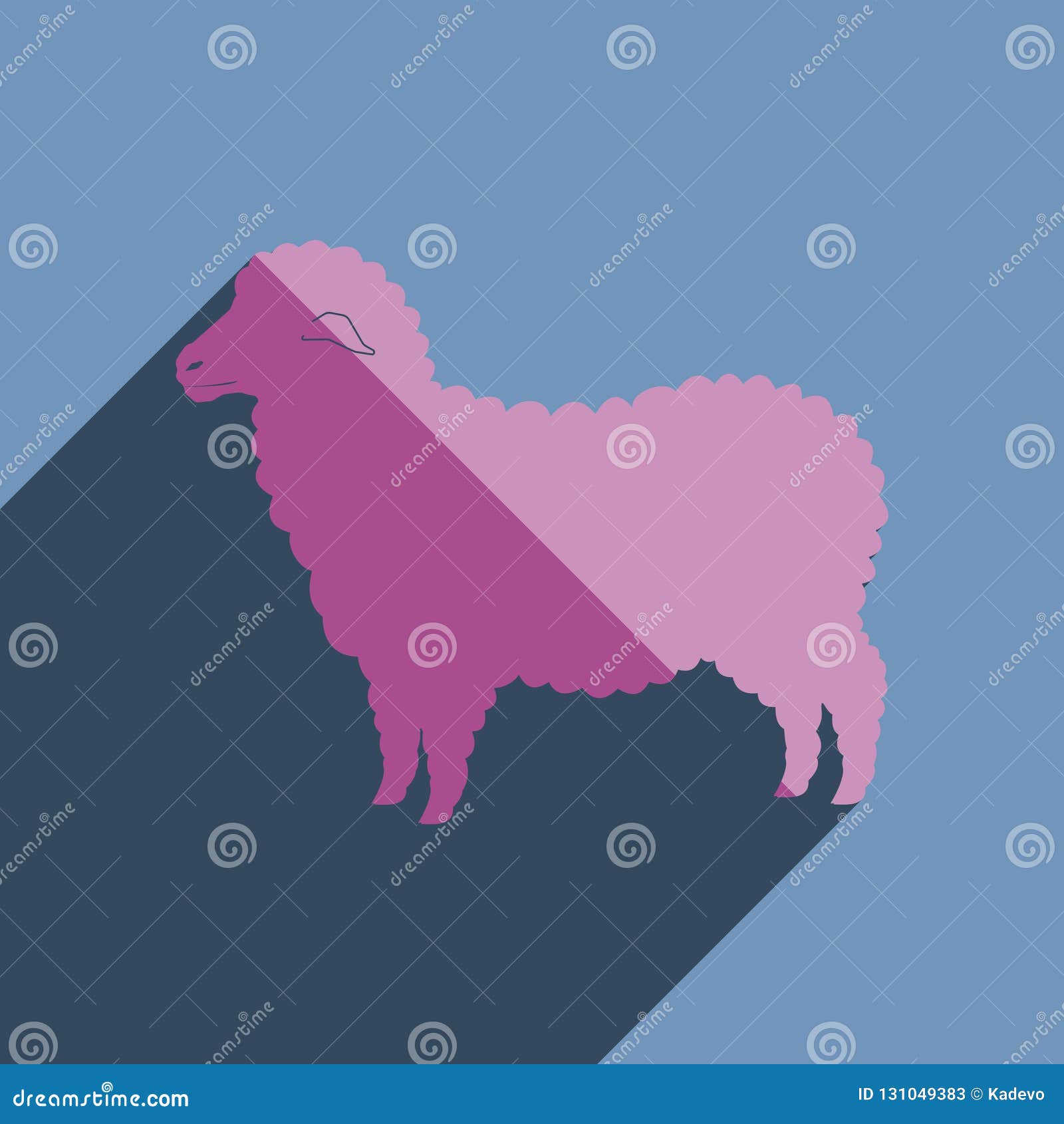 Flat Icons with Shadow of Sheep Stock Vector - Illustration of vector ...