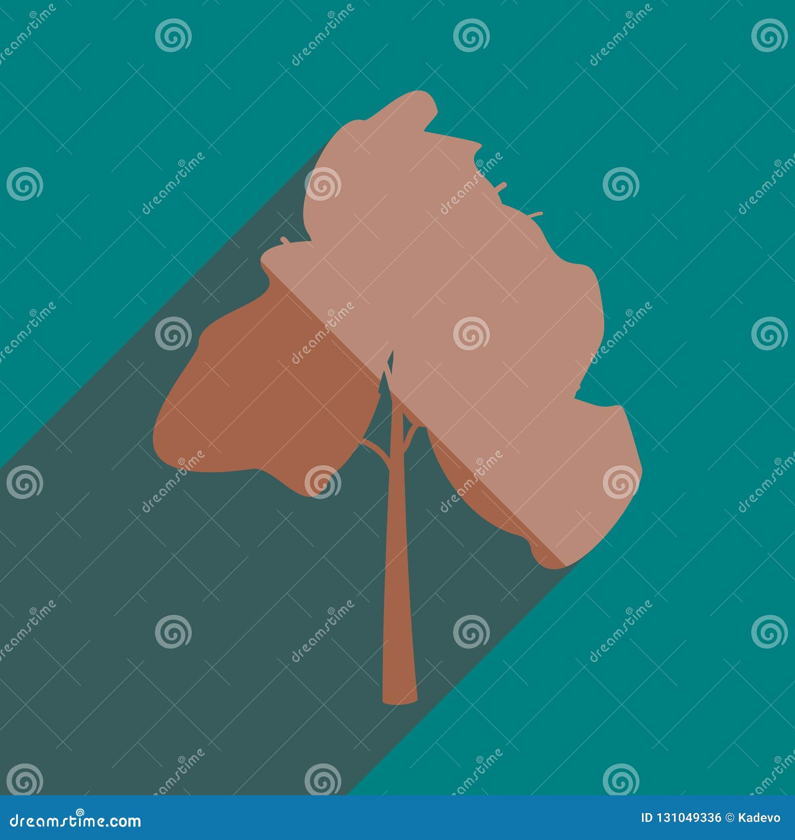 Flat Icons with Shadow of Tree Stock Vector - Illustration of natural ...