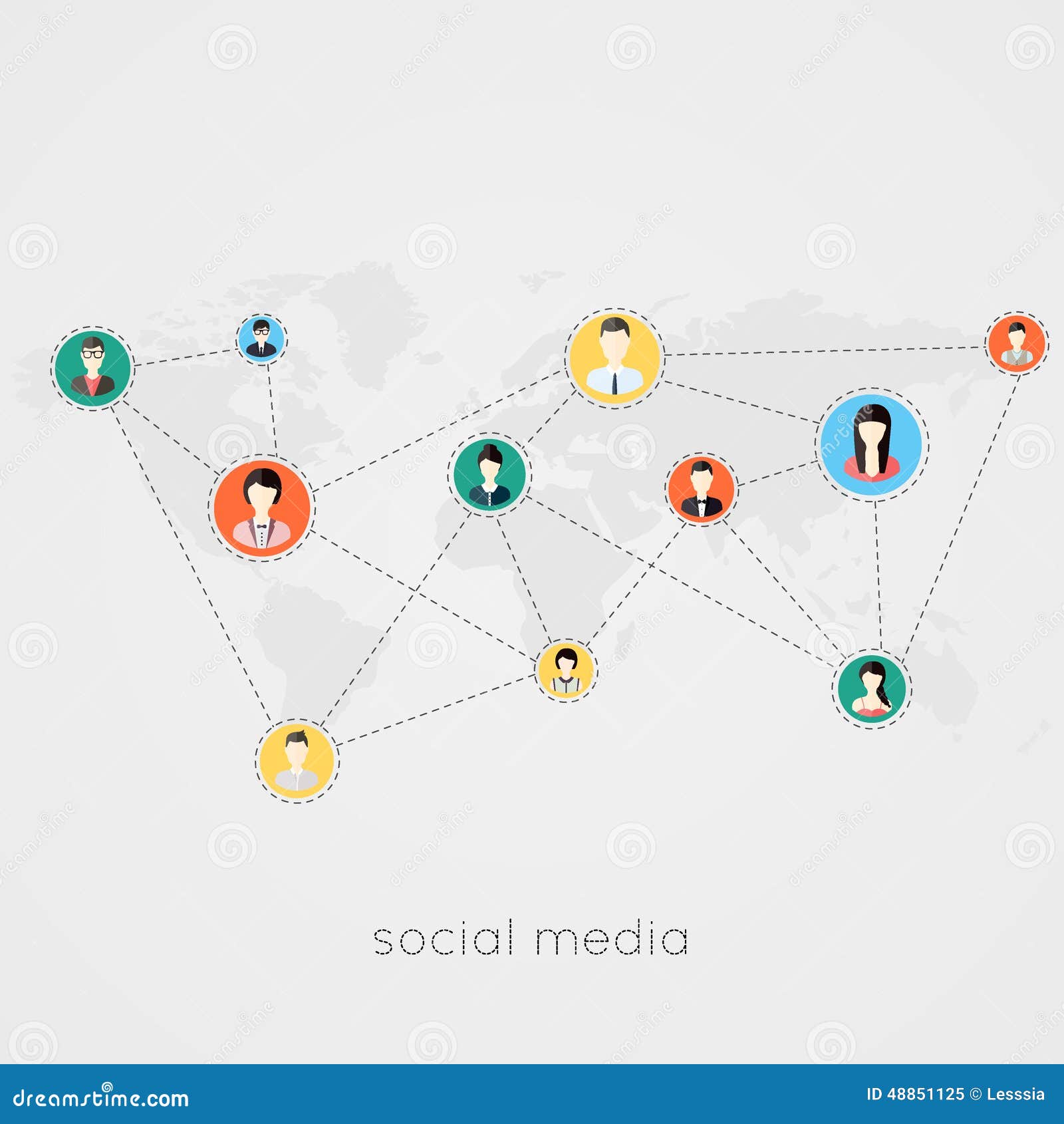 Flat Icons for Social Media Stock Vector - Illustration of computer ...