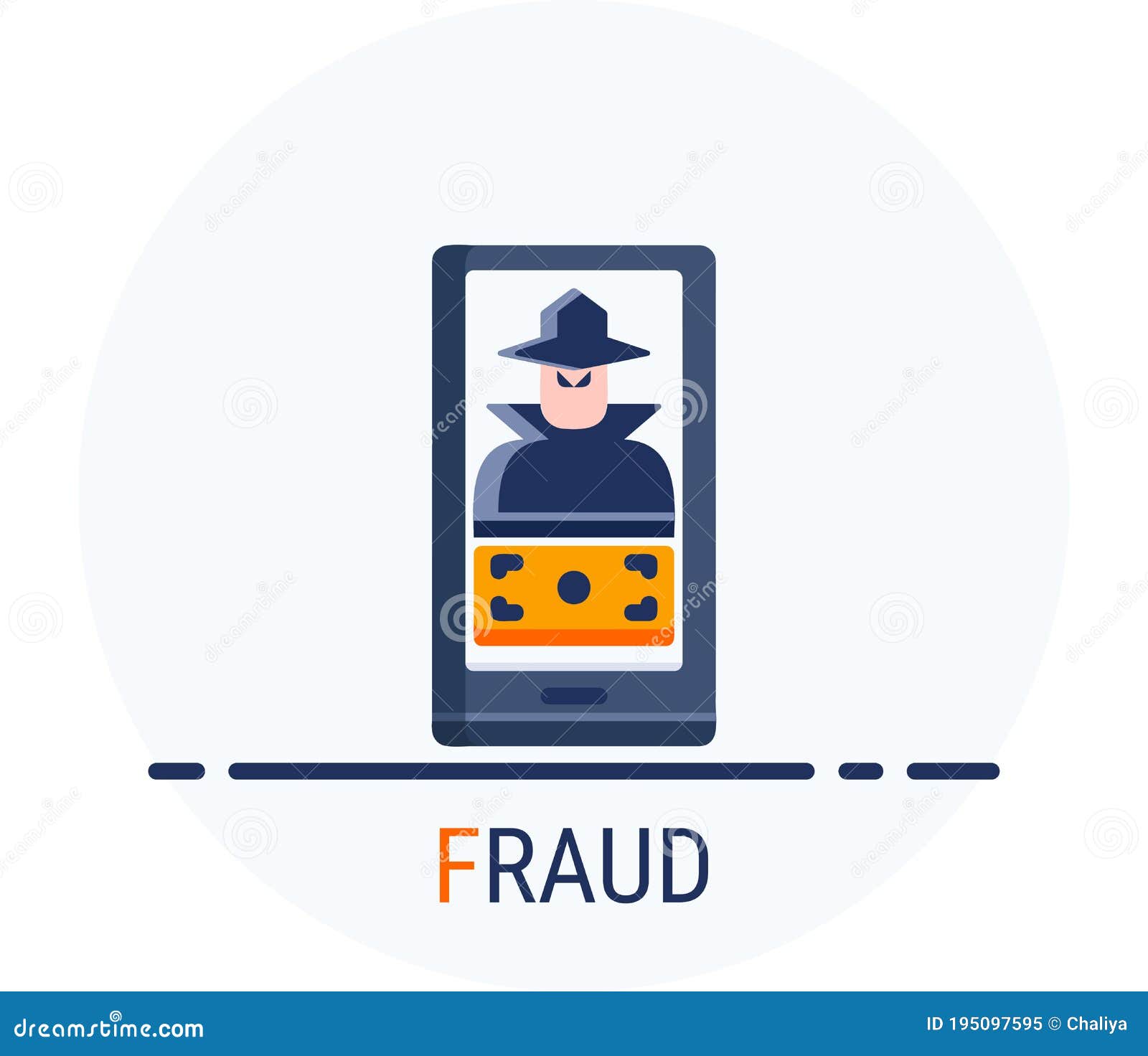 Flat Icons Style Hacker Cyber Crime Attack Fraud For Web Design Stock