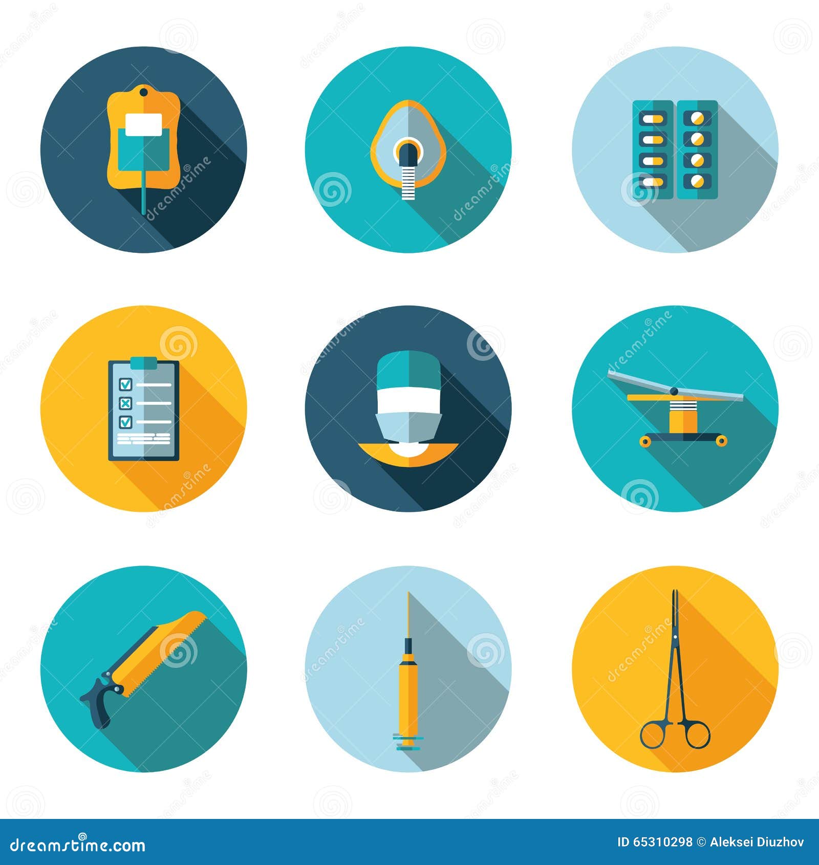 Flat icons surgery stock vector. Illustration of scalpel - 65310298