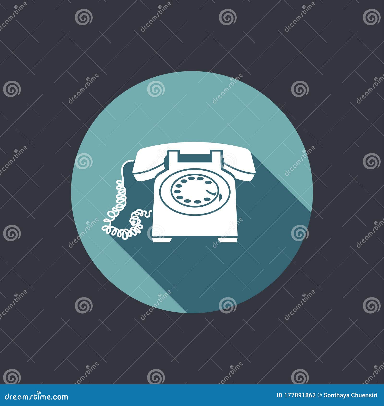 Flat Icons for Telephone and Shadow,vector Illustrations Stock Vector ...