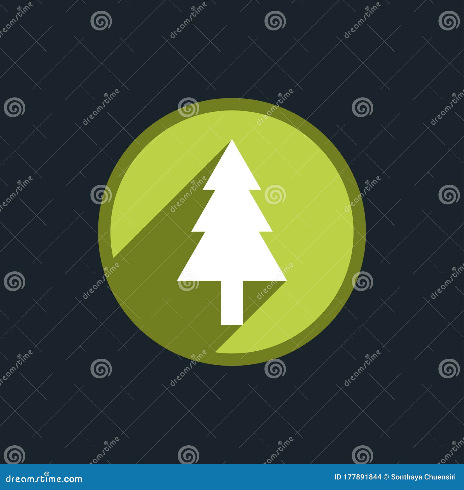 Flat Icons for Tree and Shadow,vector Illustrations Stock Vector ...
