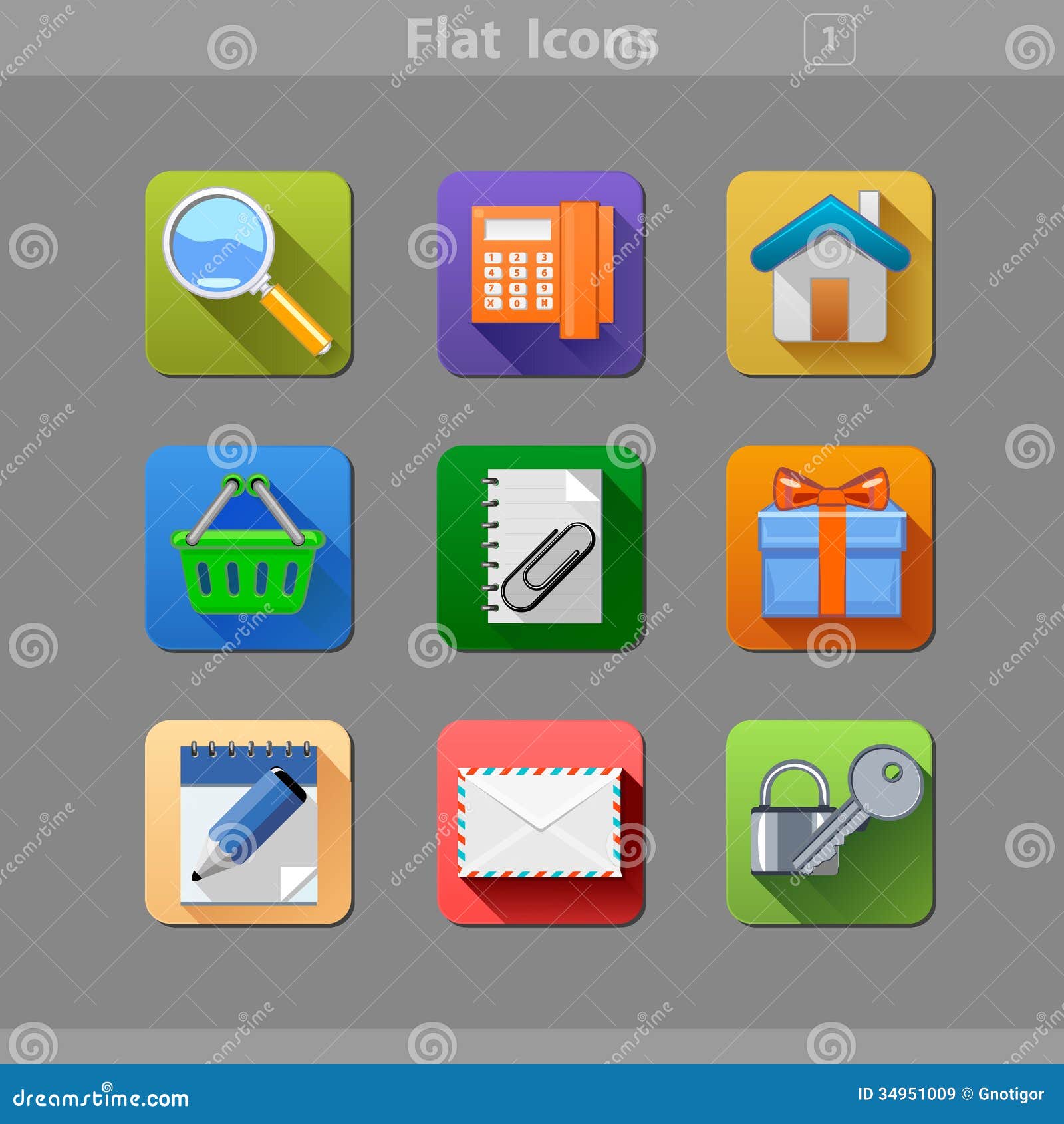 Flat-Icons-1 stock vector. Illustration of application - 34951009