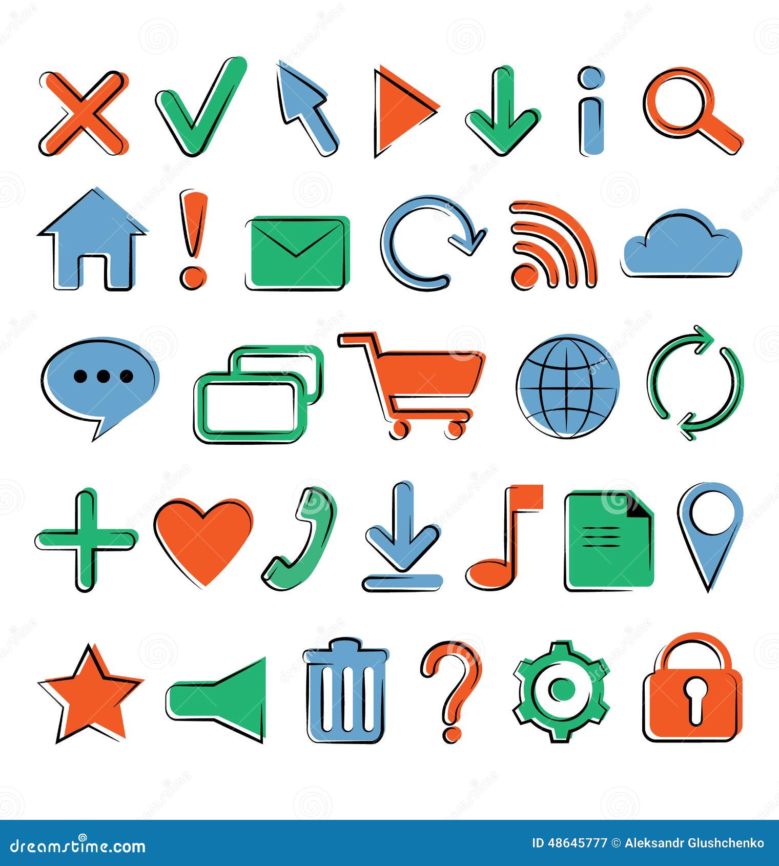 Flat icons for web design stock vector. Illustration of location - 48645777