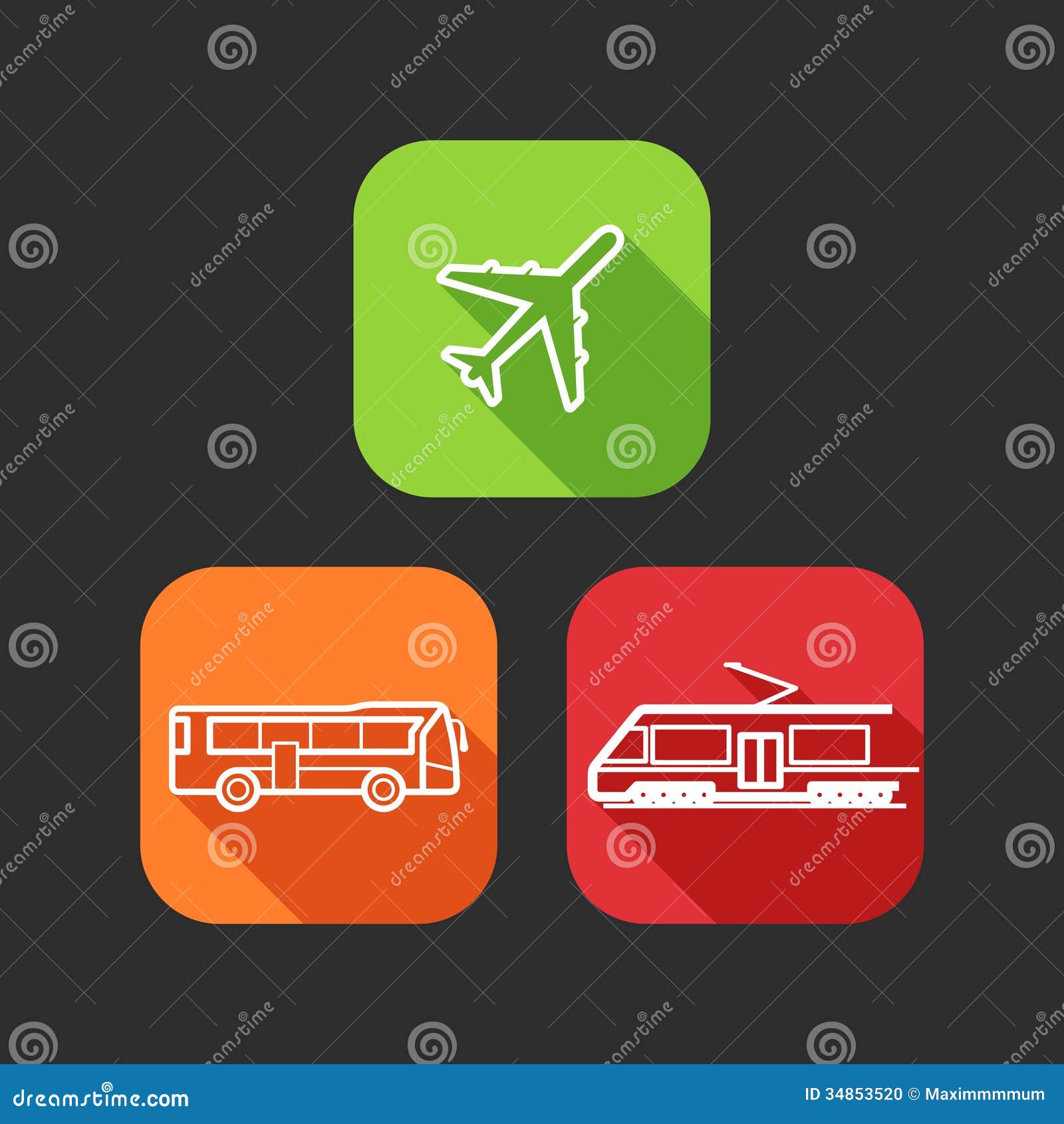 Flat Icons for Web and Mobile Applications with Public Transport Stock ...