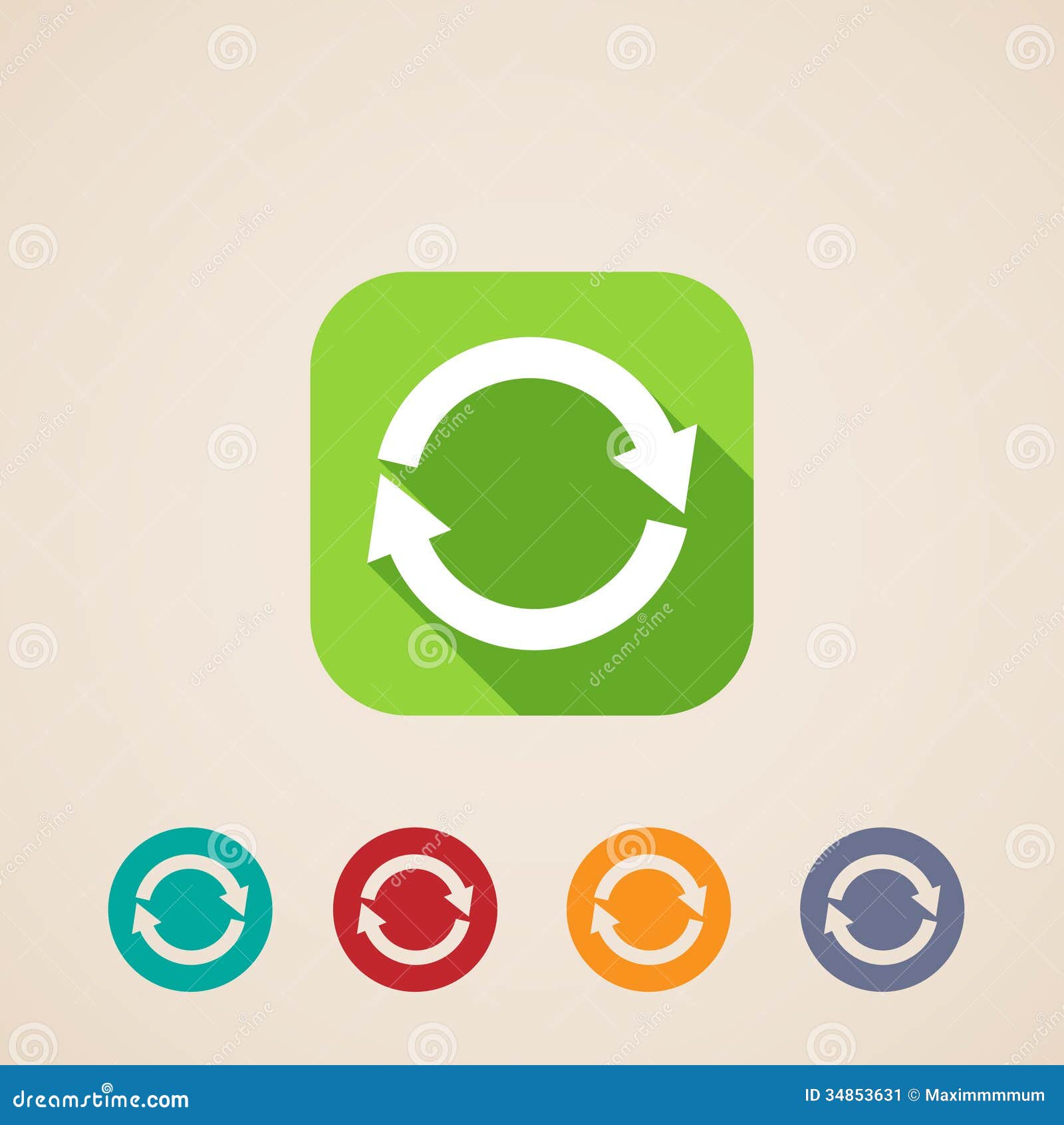 Flat Icons for Web and Mobile Applications with Reload Arrows Stock ...