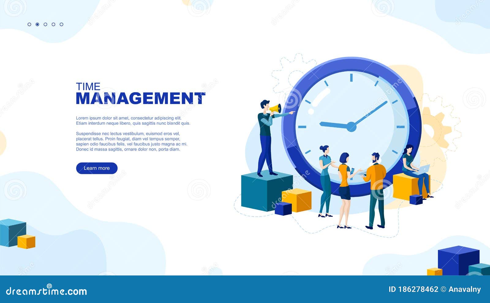 Time Management Page Concept. Time To Work. People Use Time in ...