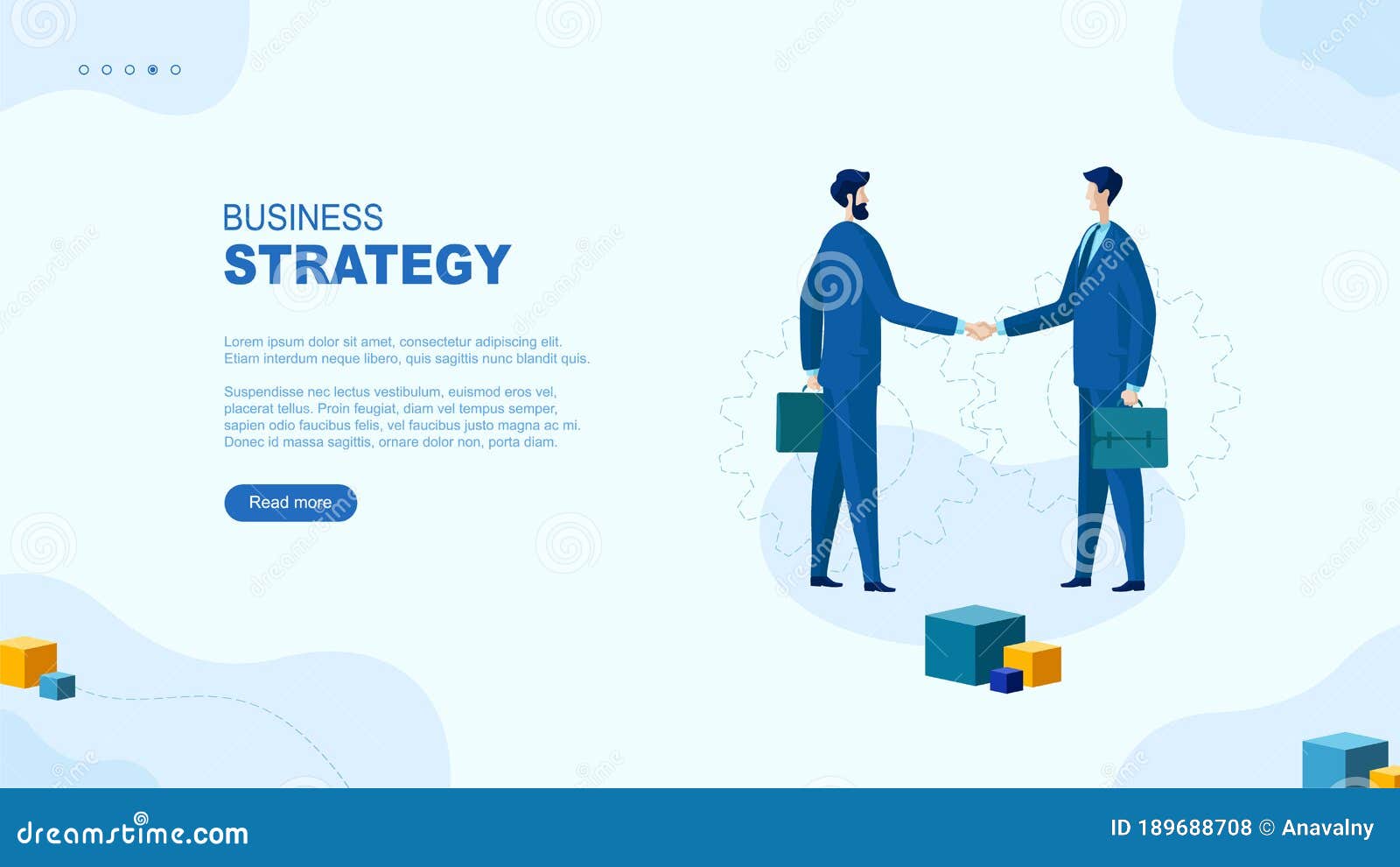 Trendy Flat Illustration. Business Strategy Page Concept. Two ...