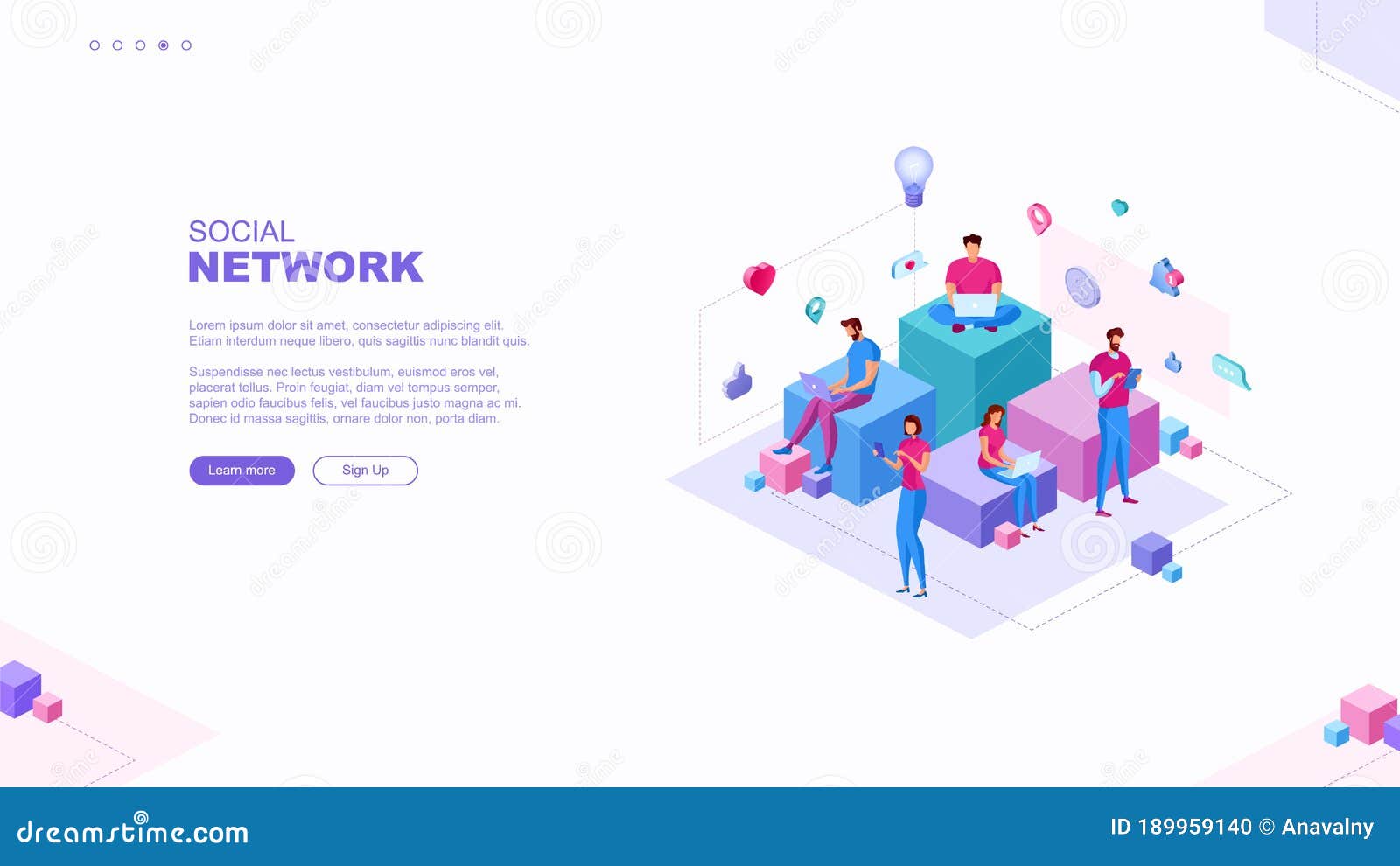 Social Network Page Concept. Social Media. Communications. Chatting ...