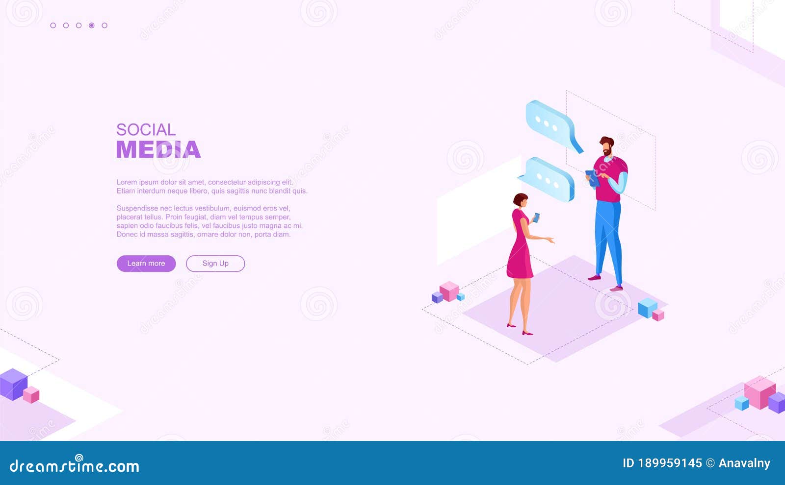 Social Network Page Concept. People are Messaging. Social Media ...