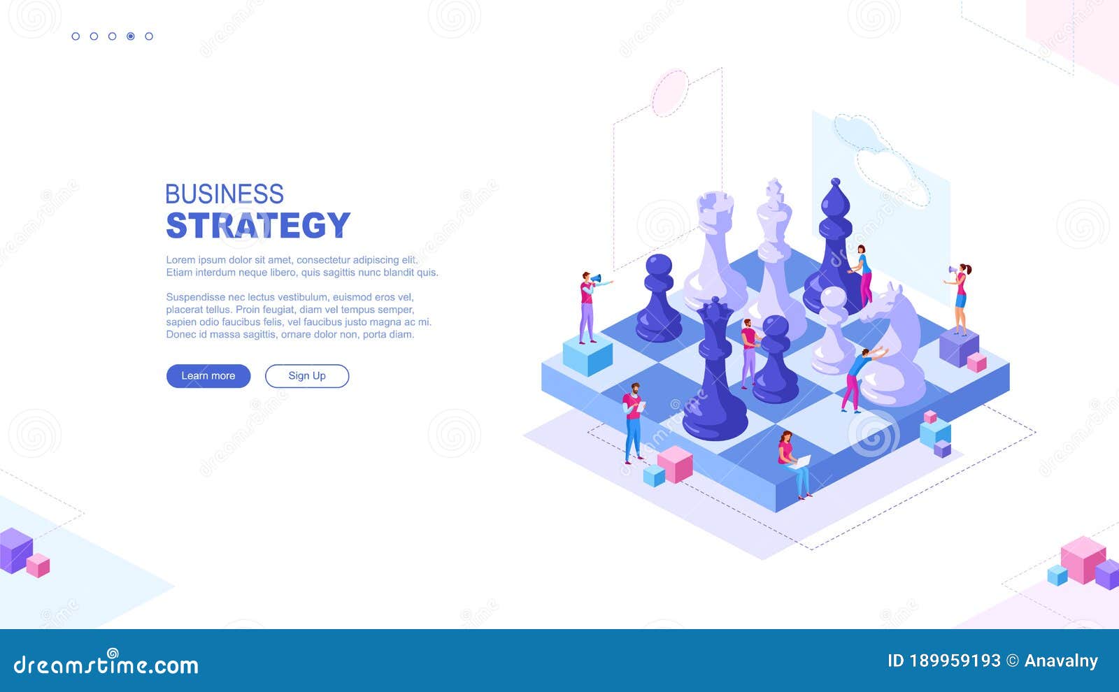 Business Strategy Page Concept. Teamwork and Competition. Chess Game ...