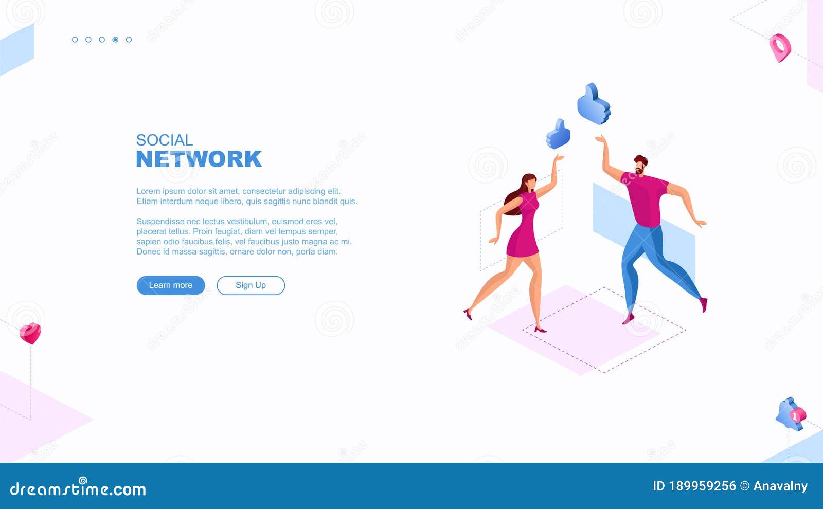 Social Network Page Concept. Social Media. Communications. Chatting ...