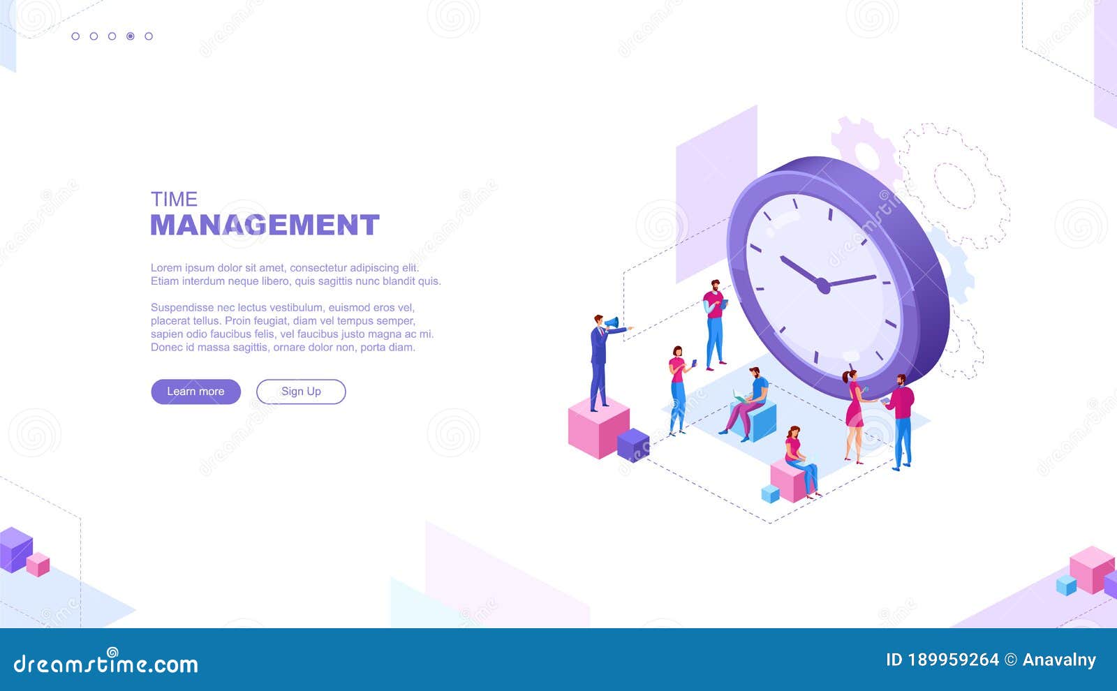 Time Management Page Concept. Time To Work. People Use Time In ...