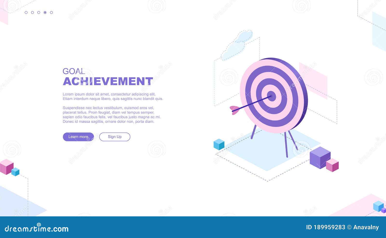 Goal Achievement Page Concept. Archery Target. Working on Achieving the ...